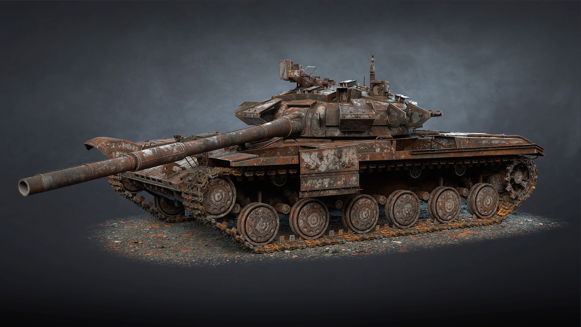 3D Tank T-64BM Bulat Destroyed - TurboSquid 2302624