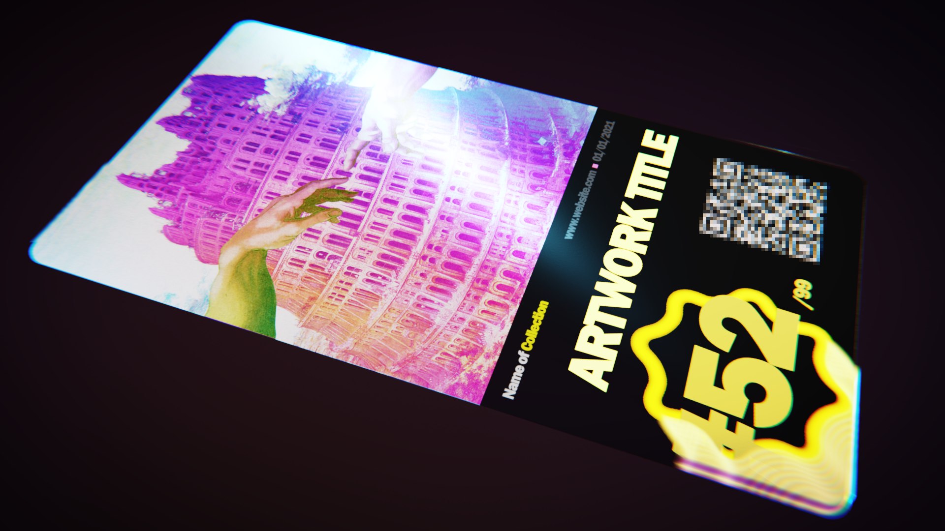 3D Model Holographic Crypto Card NFT Template - Animated In Blender ...