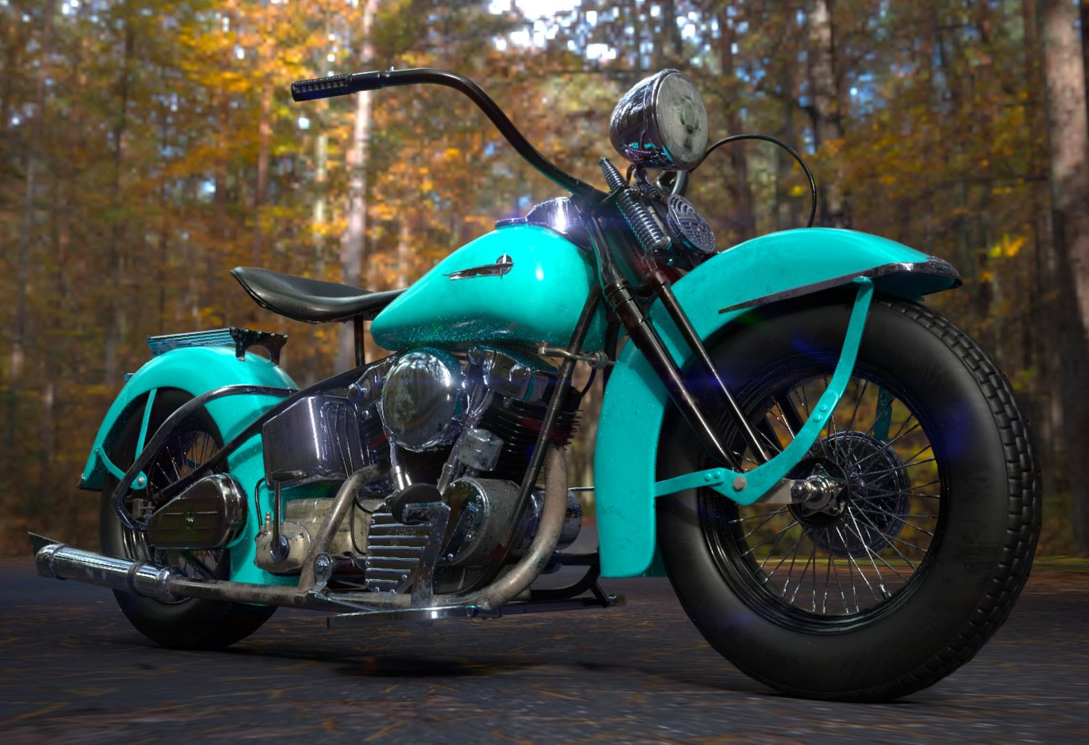 Old School Motorcycle Classic Model - TurboSquid 1706447