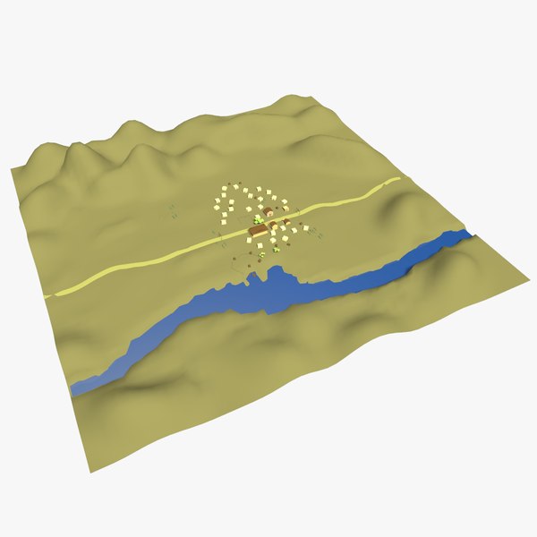 3d land villages landscape wild west