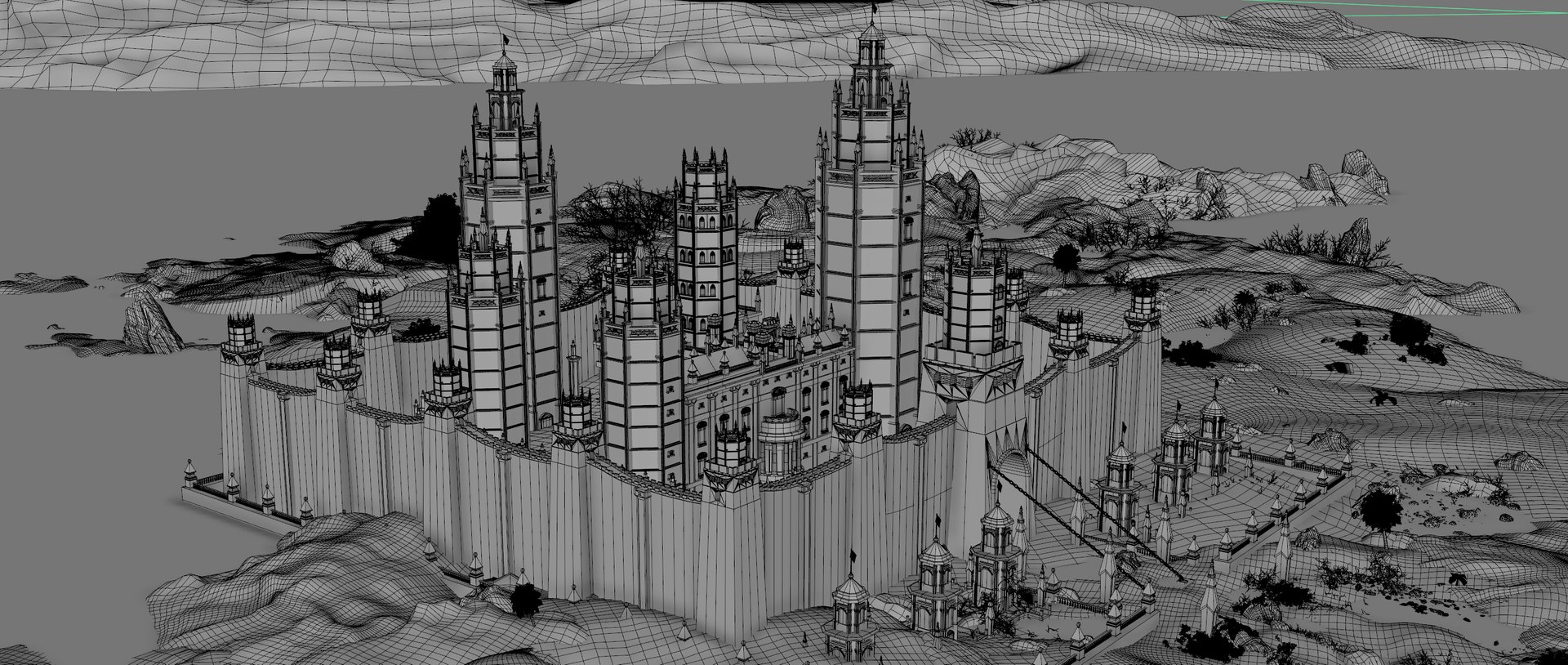 3D Model Fantasy Oasis Castle - TurboSquid 2182638