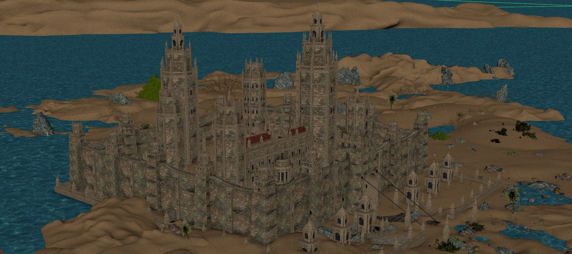 3D Model Fantasy Oasis Castle - TurboSquid 2182638