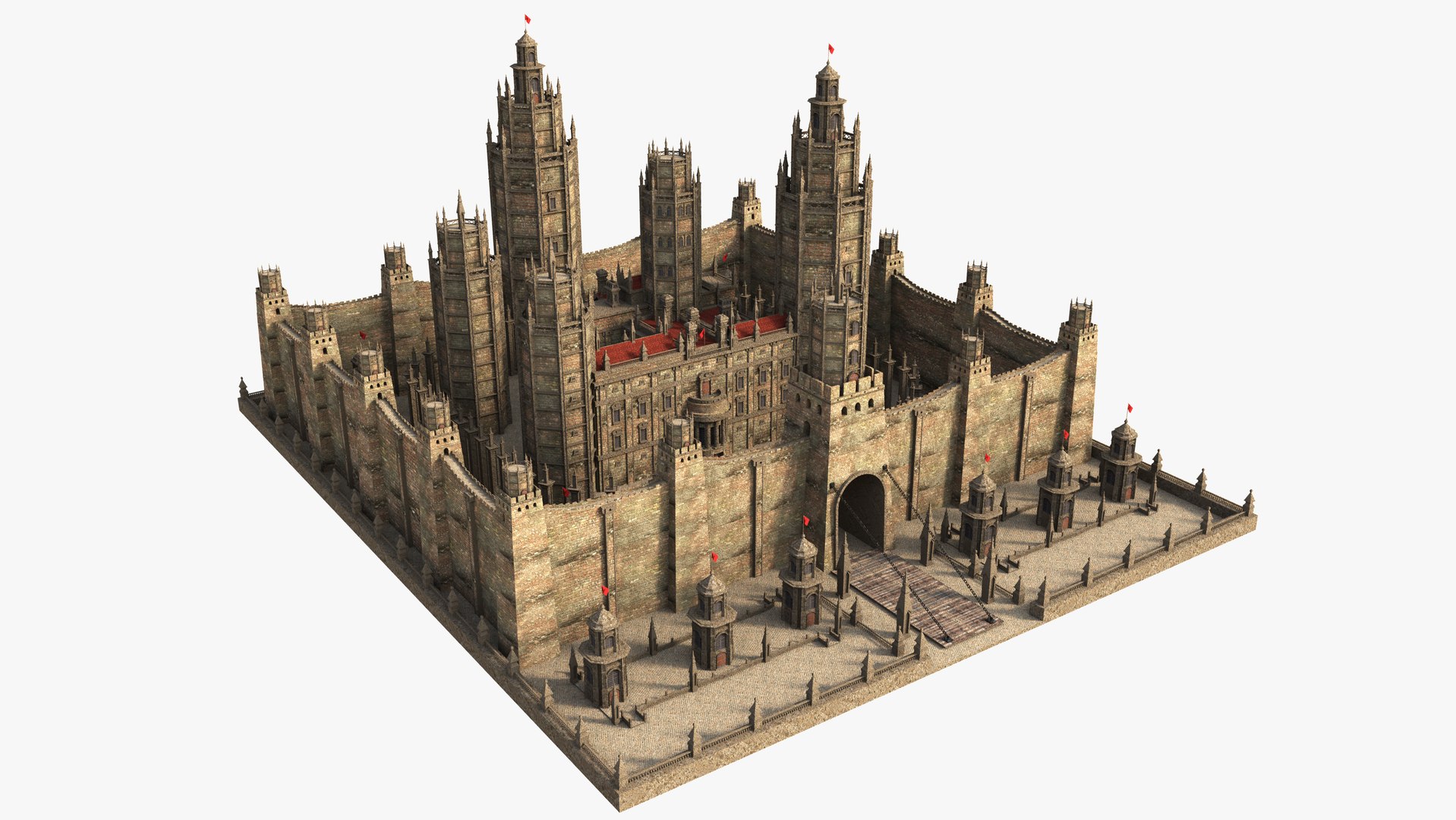 3D Model Fantasy Oasis Castle - TurboSquid 2182638