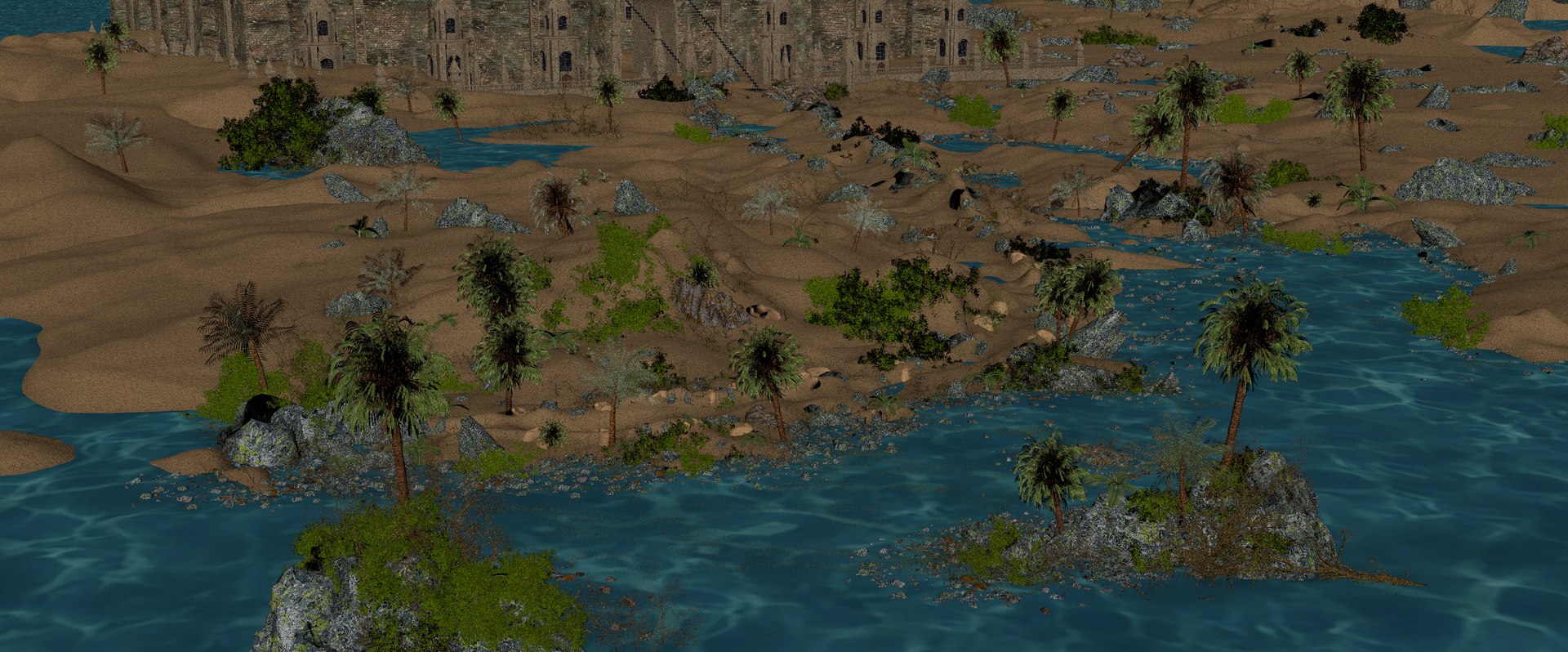 3D Model Fantasy Oasis Castle - TurboSquid 2182638