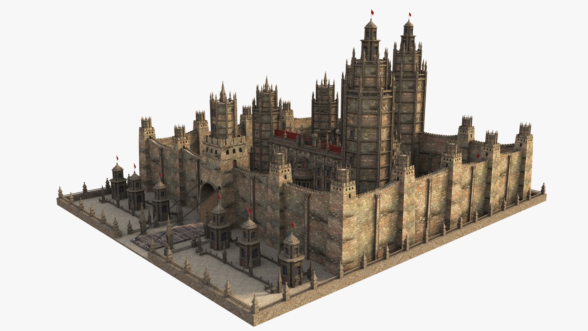 3D Model Fantasy Oasis Castle - TurboSquid 2182638