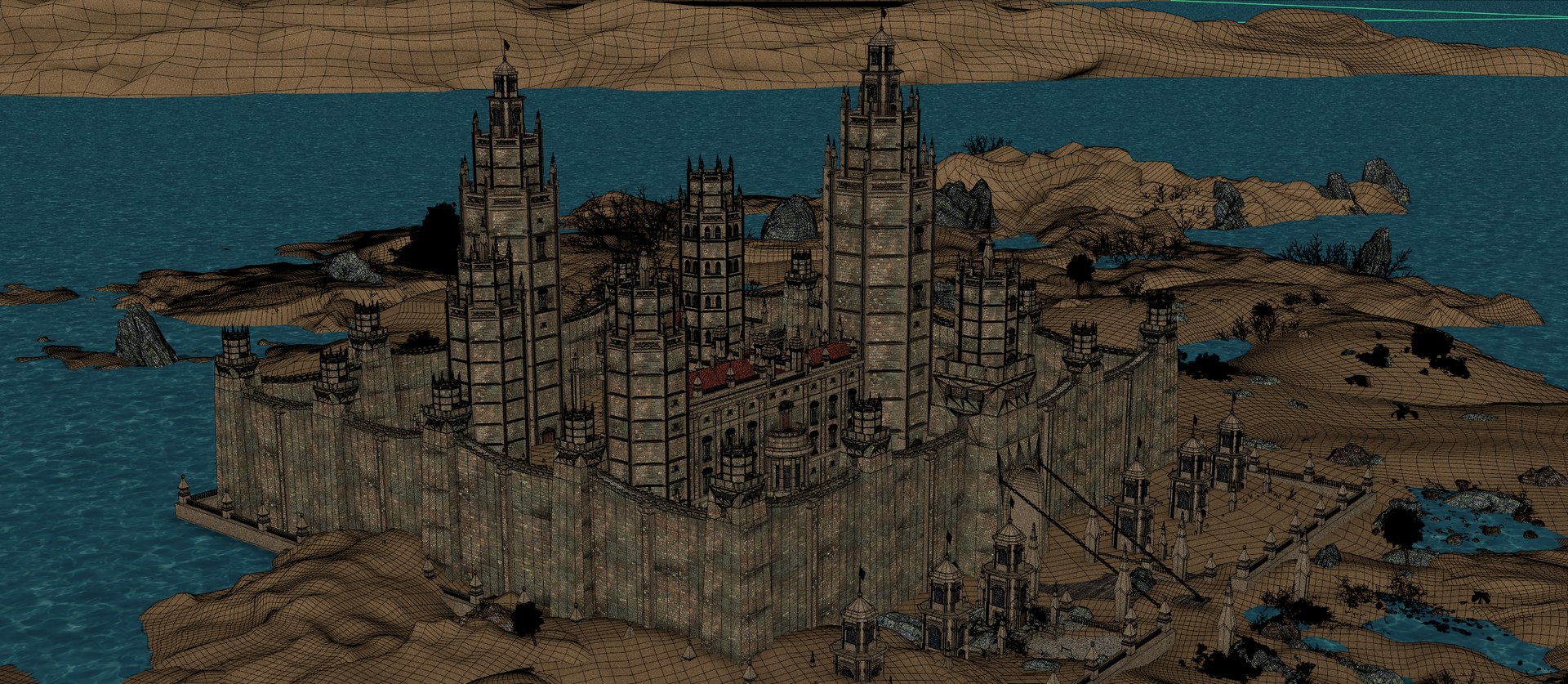 3D Model Fantasy Oasis Castle - TurboSquid 2182638