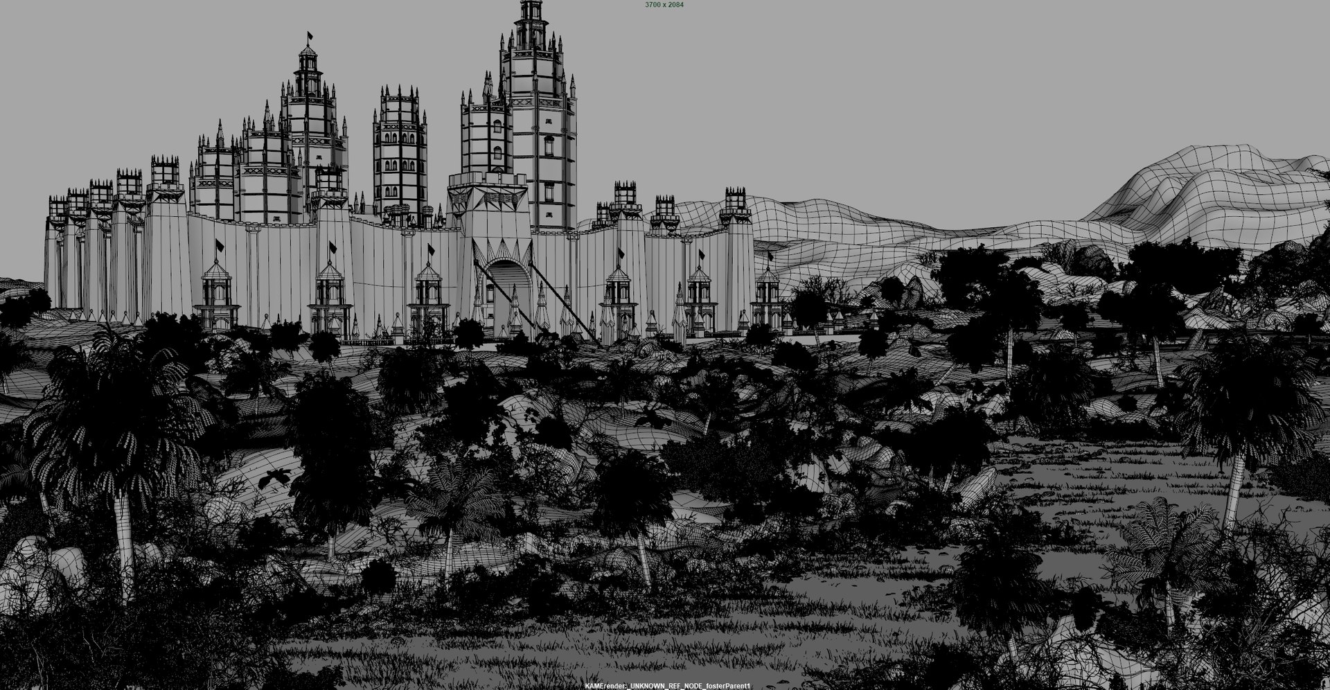 3D Model Fantasy Oasis Castle - TurboSquid 2182638