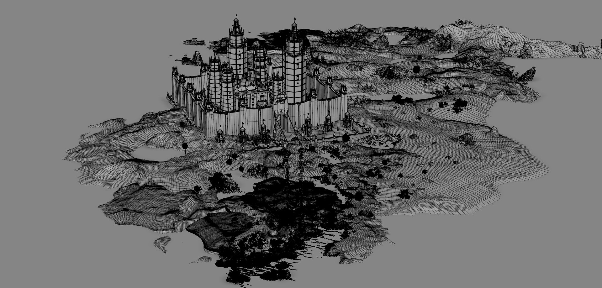3D model Fantasy Oasis Castle - TurboSquid 2182638
