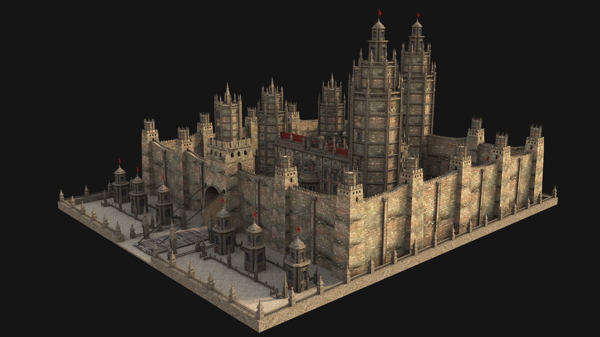 3D Model Fantasy Oasis Castle - TurboSquid 2182638