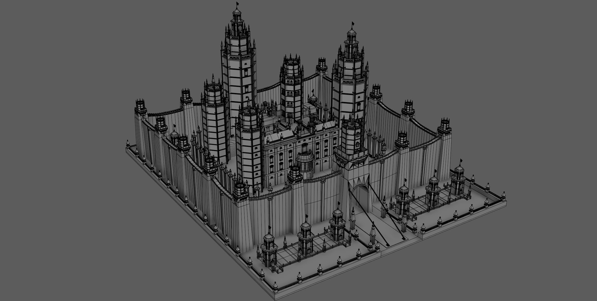 3D Model Fantasy Oasis Castle - TurboSquid 2182638