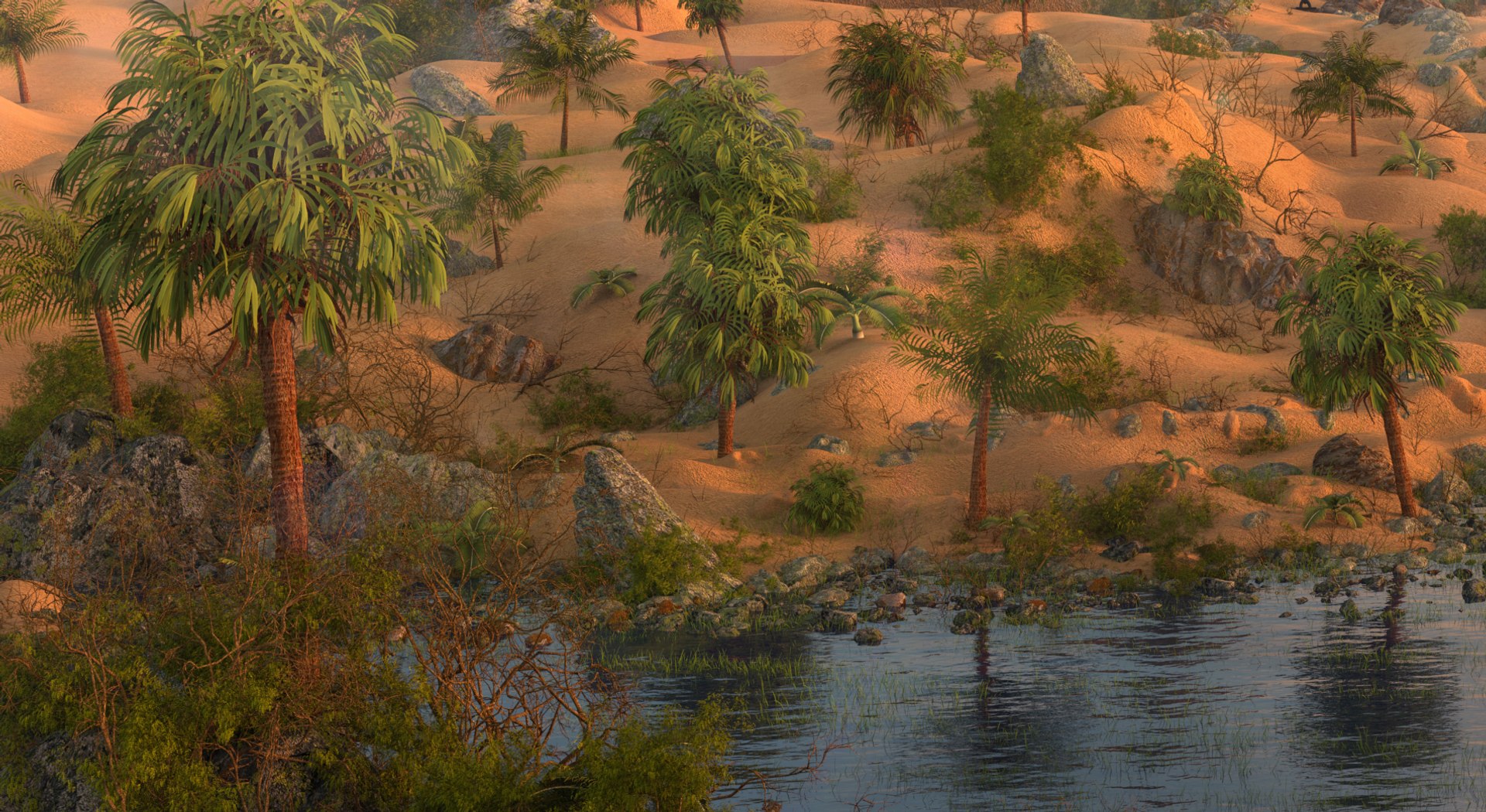 3D Model Fantasy Oasis Castle - TurboSquid 2182638