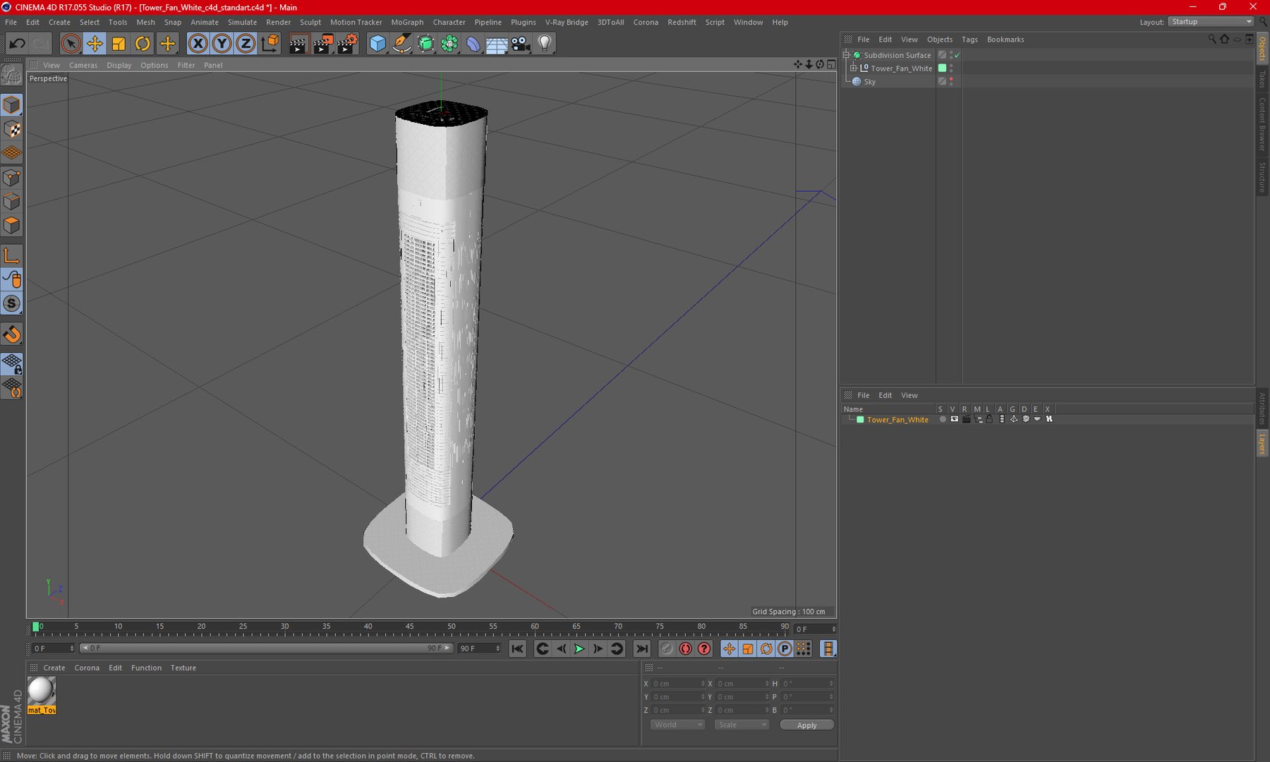 3D Tower Fan White Model - TurboSquid 2146515