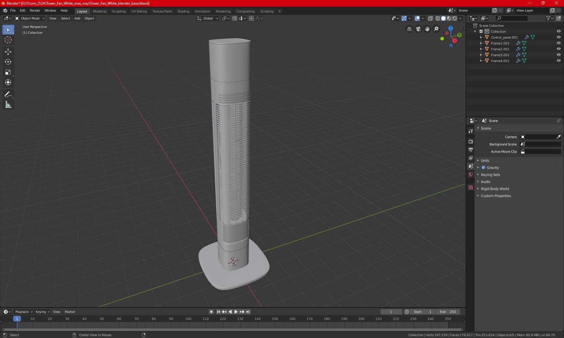 3D Tower Fan White Model - TurboSquid 2146515