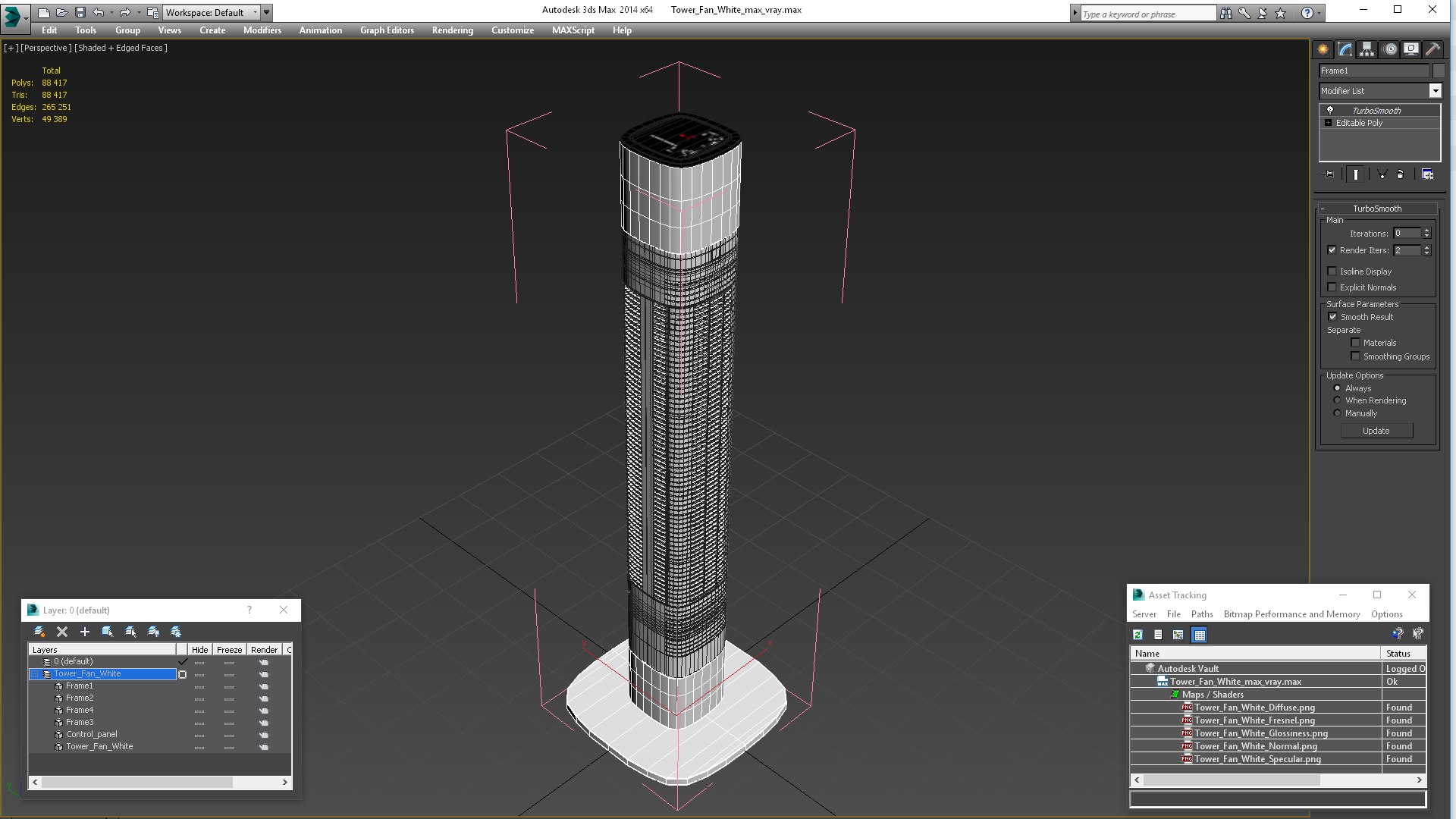 3D Tower Fan White Model - TurboSquid 2146515
