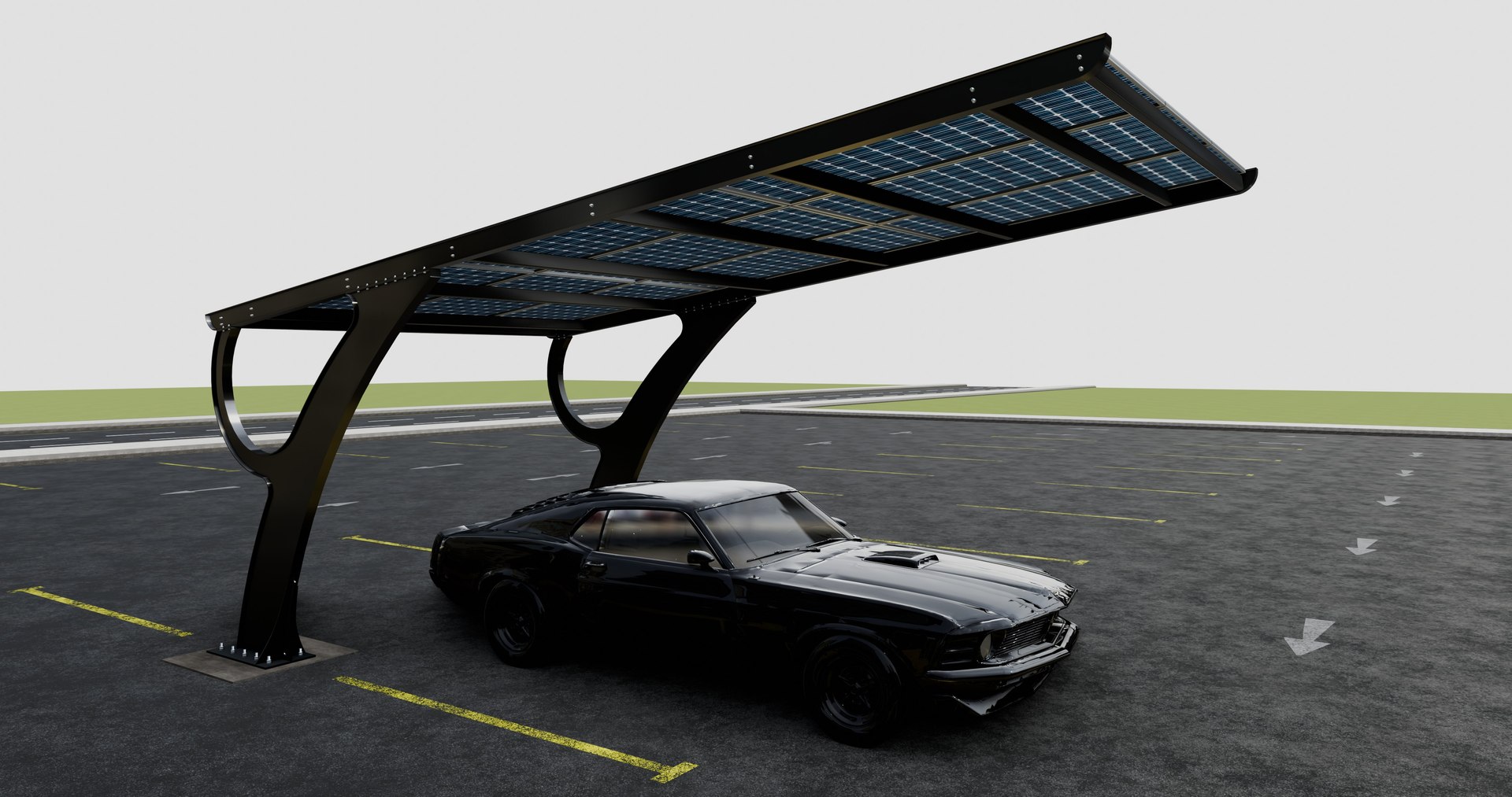 3D L TYPE MODERN SOLAR CARPORT TYPE-2 - TurboSquid 2297225
