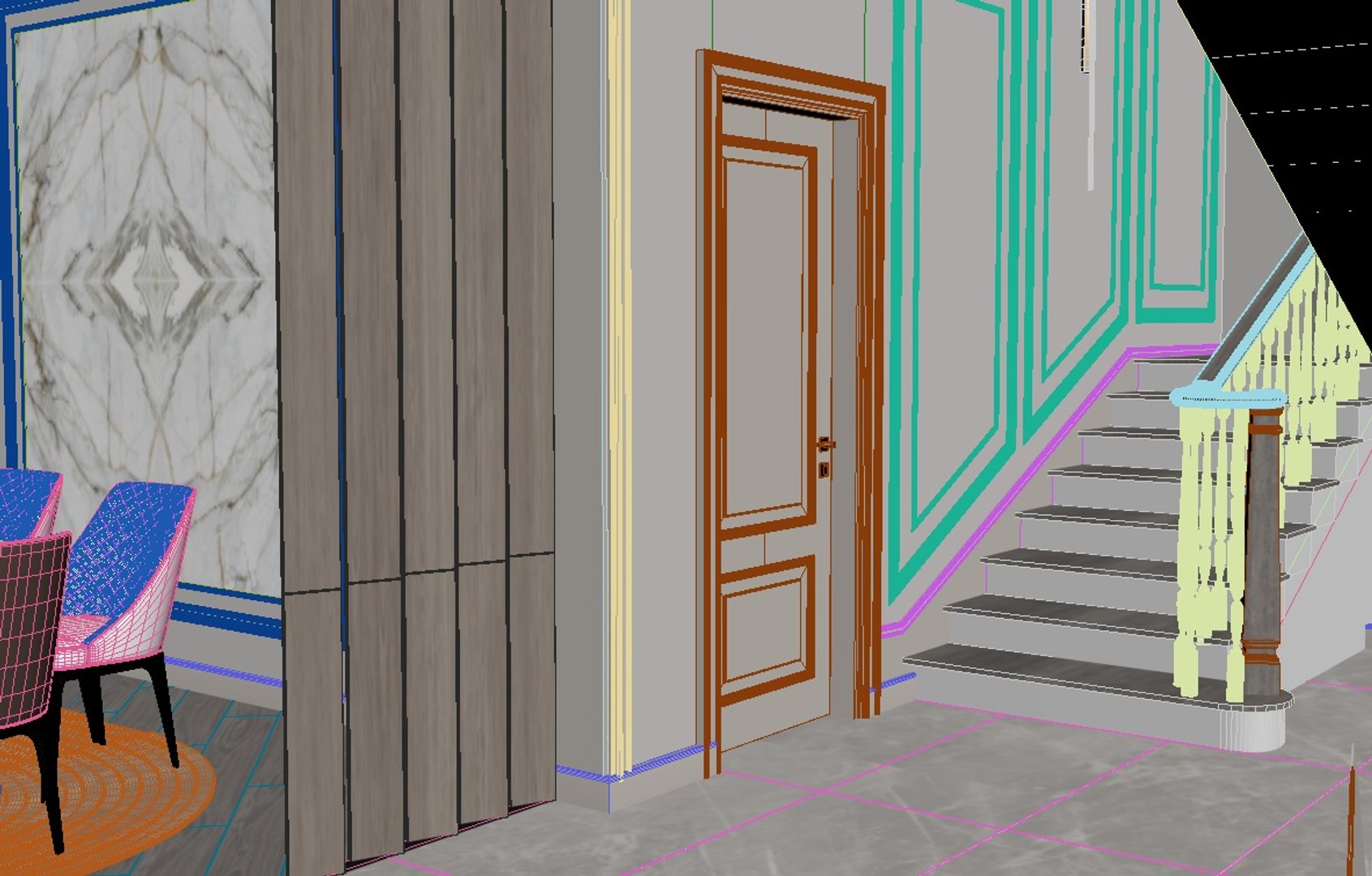 3D Living Room And Hallway Model - TurboSquid 2302693