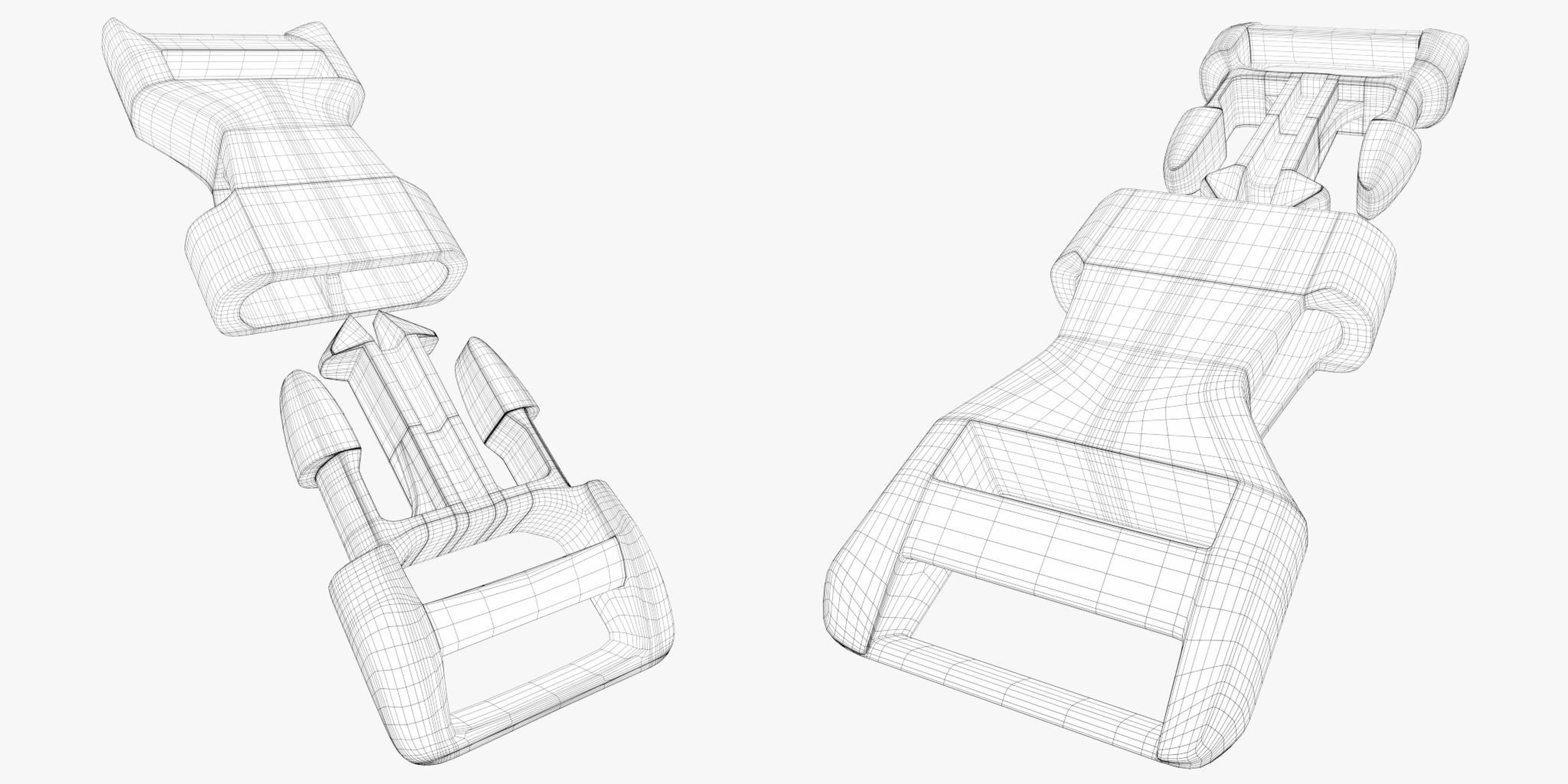 3D snap buckle model - TurboSquid 1575864