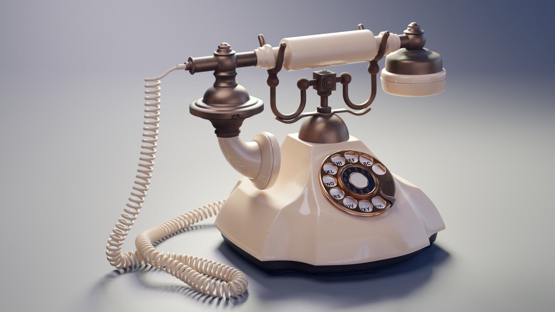 3D Model Japanese Retro Rotary Telephone From The 1960s-70s ...