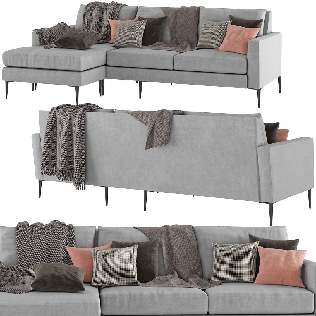 3D Model Sofa Brunel Corner Chaise - TurboSquid 1990218