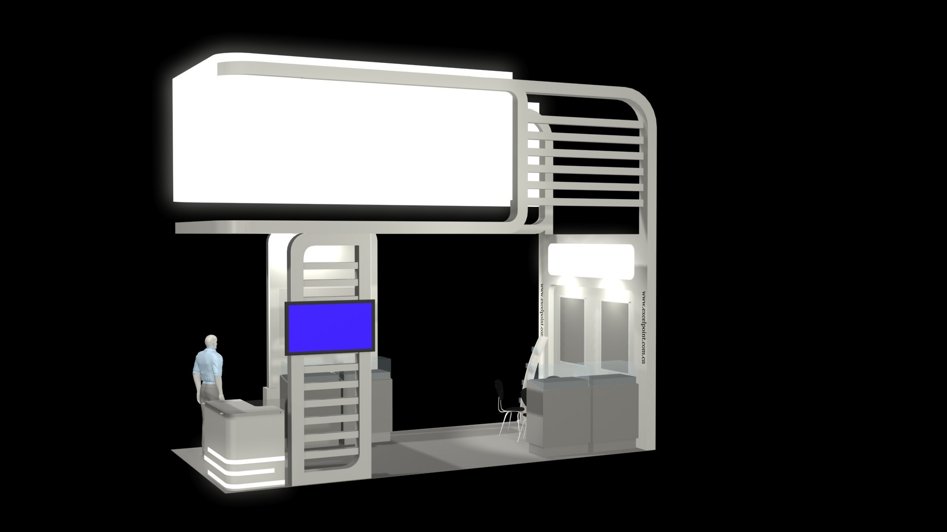 3D 26x6 exhibition stand 2 side open - TurboSquid 1863592