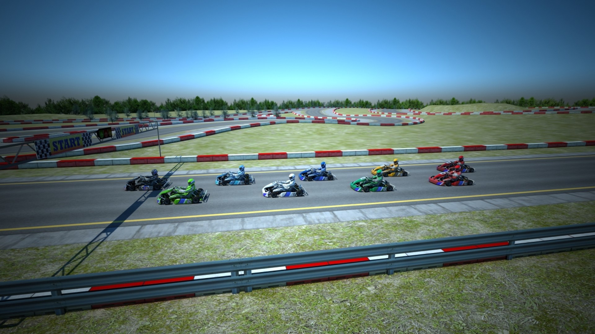 3D 9 Go-karts 1 Race Track - TurboSquid 1199063