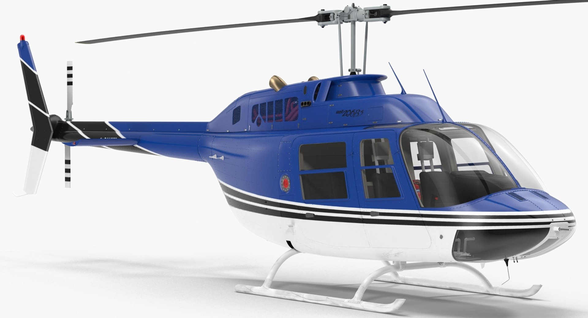 Bell 206 Jetranger Rigged 3d Model