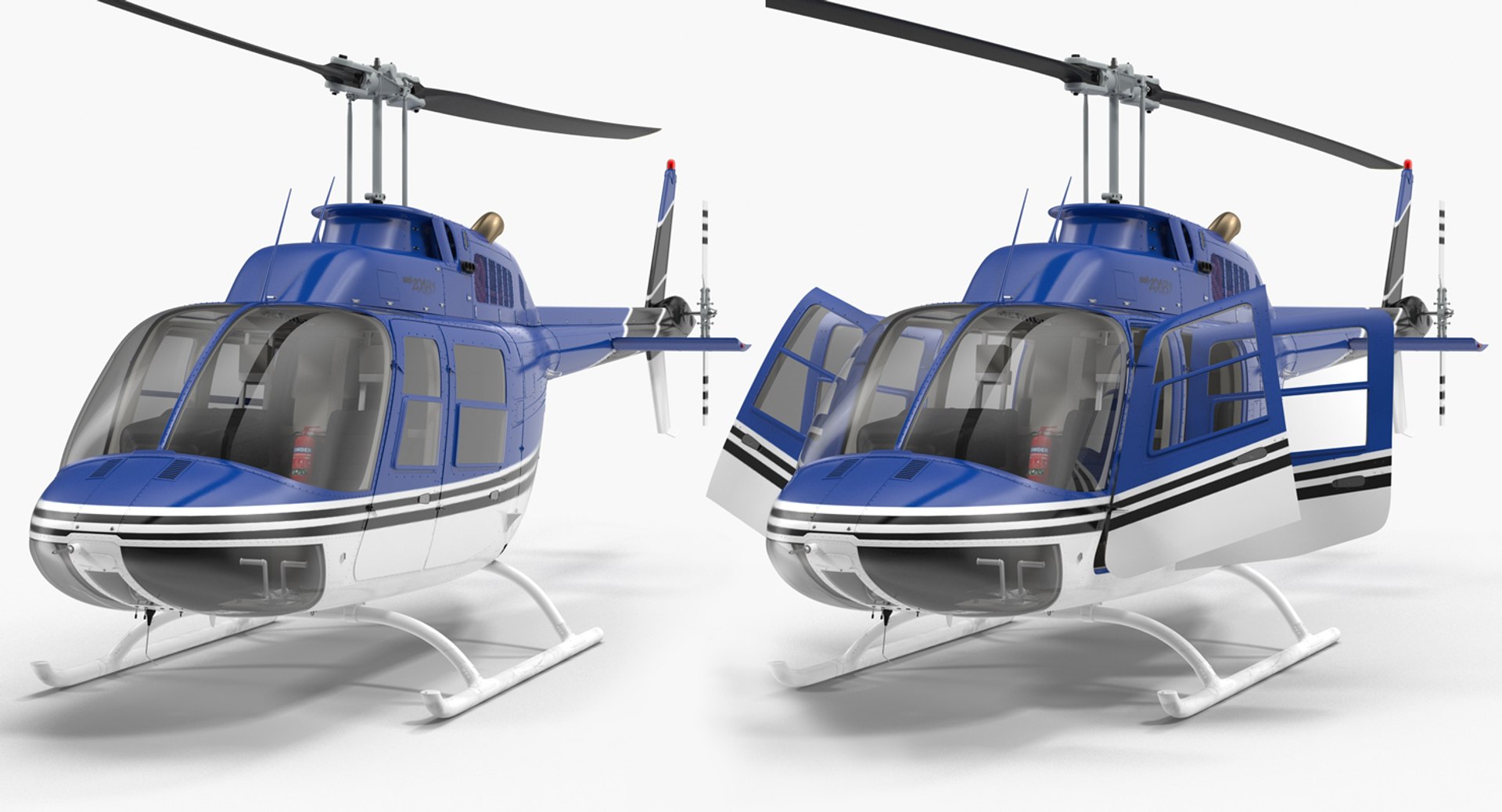 Bell 206 Jetranger Rigged 3d Model