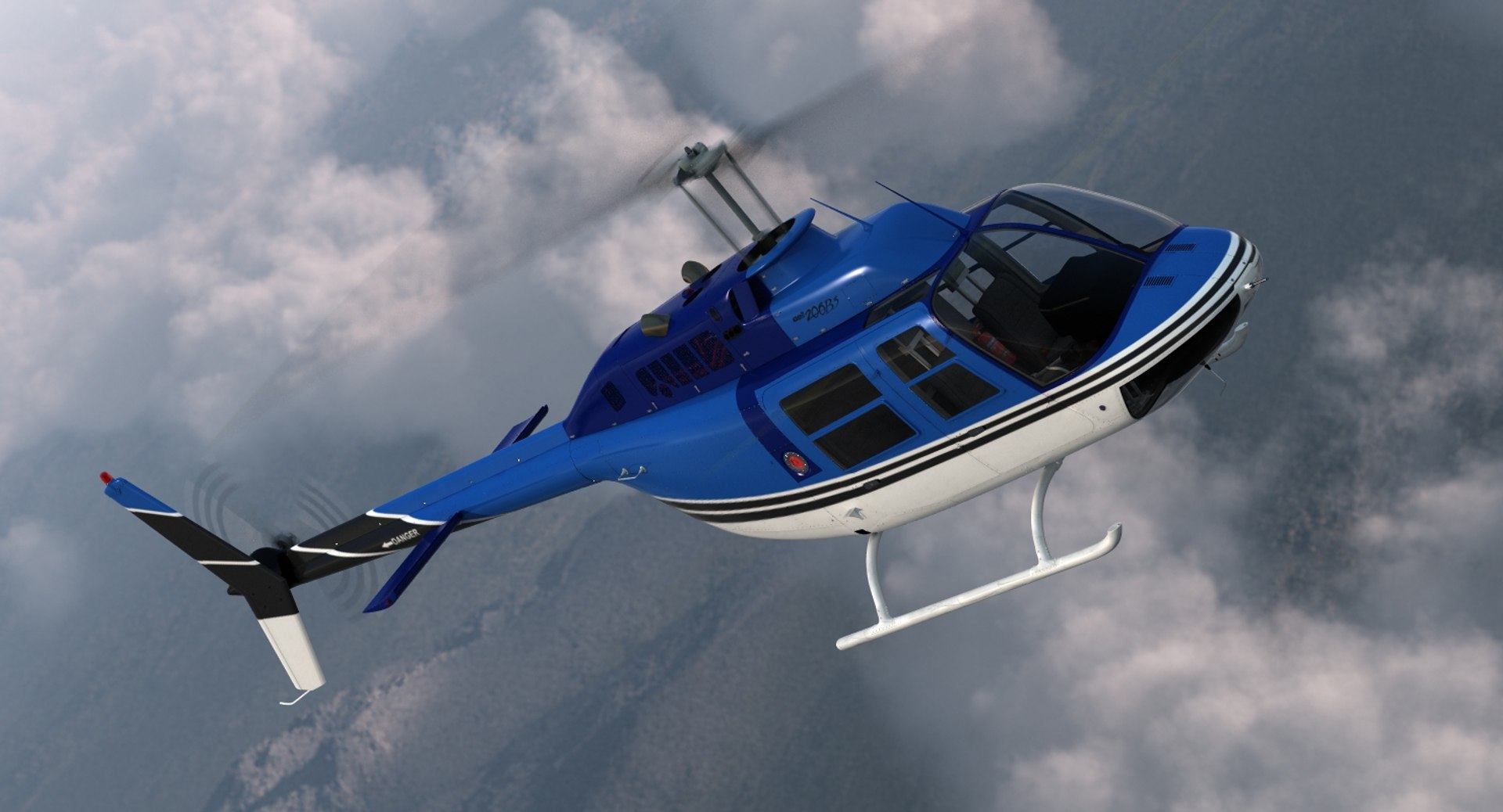 Bell 206 Jetranger Rigged 3d Model