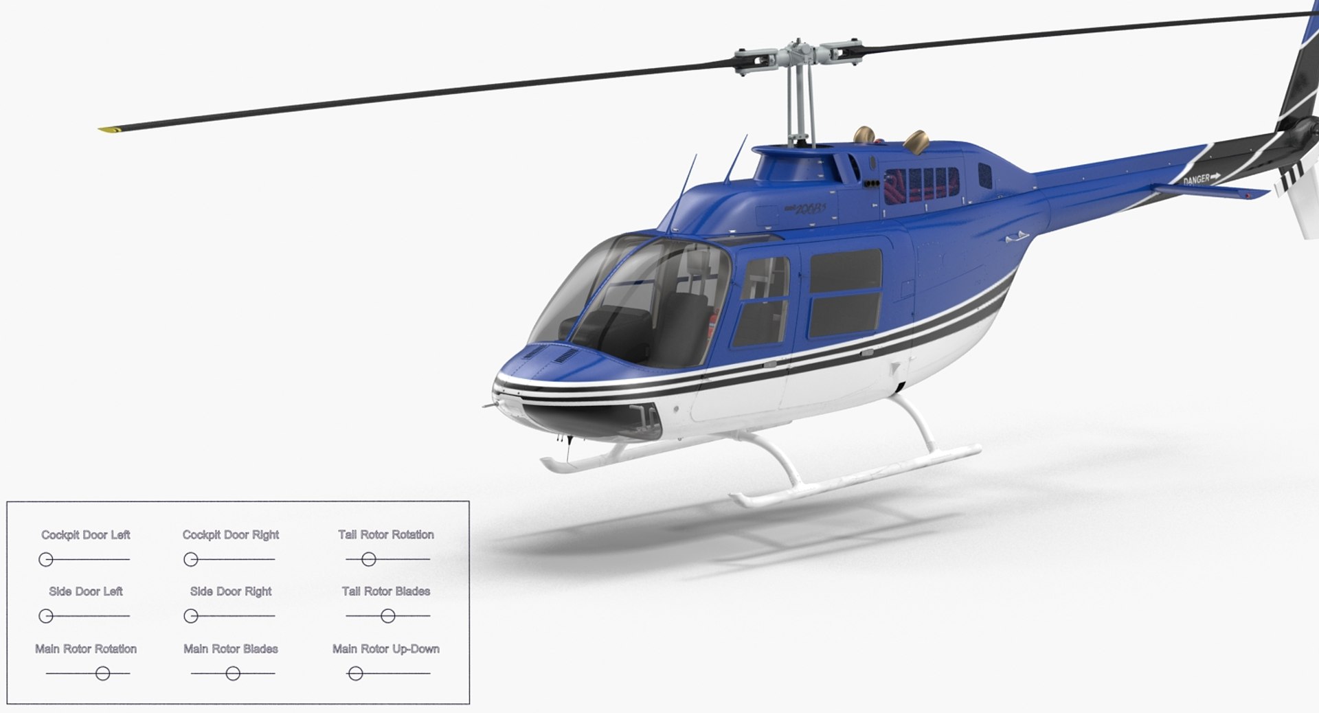 Bell 206 Jetranger Rigged 3d Model