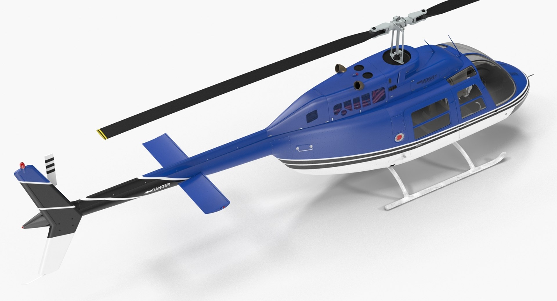 Bell 206 Jetranger Rigged 3d Model