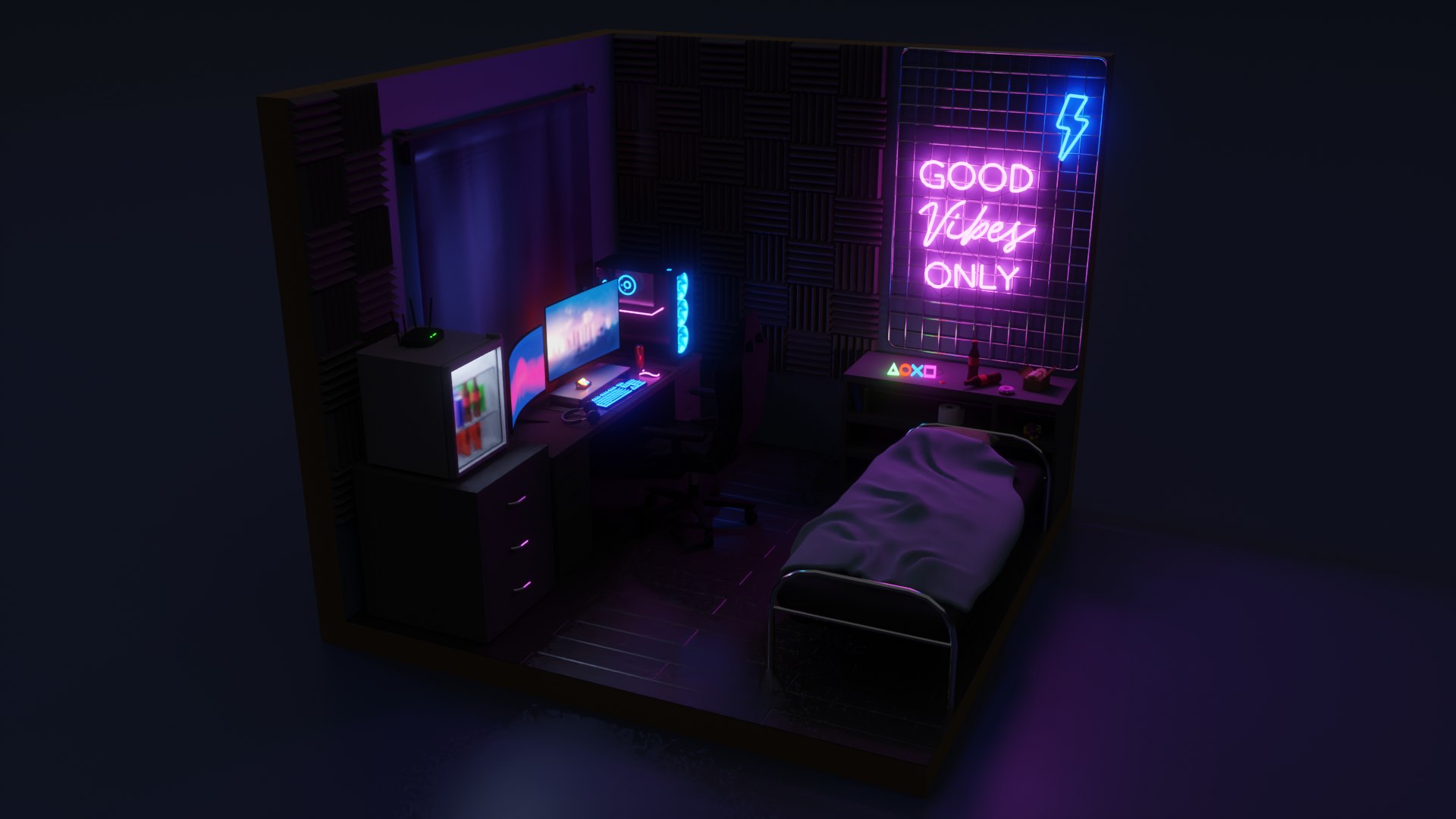Isometric Gaming Room 2 Model - TurboSquid 1802190