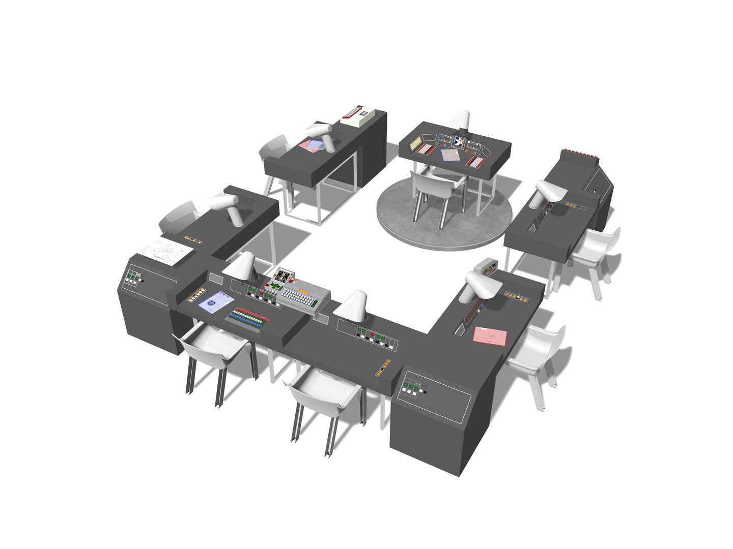Moonbase Main Mission Desks 3D Model - TurboSquid 1981354