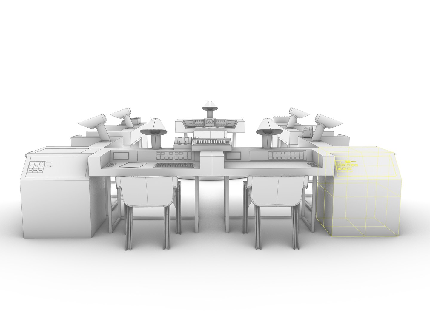 Moonbase Main Mission Desks 3D Model - TurboSquid 1981354