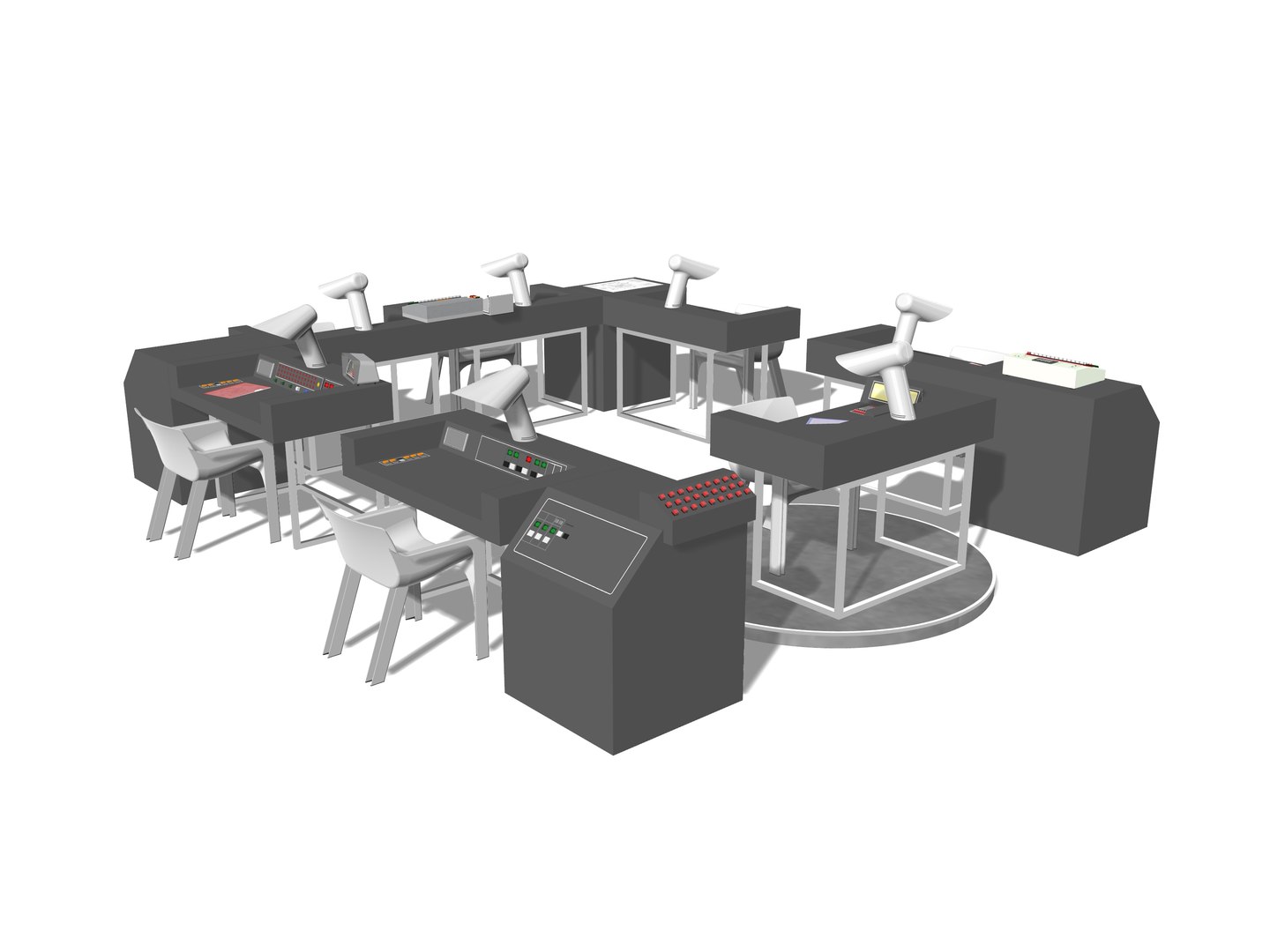 Moonbase Main Mission Desks 3D Model - TurboSquid 1981354