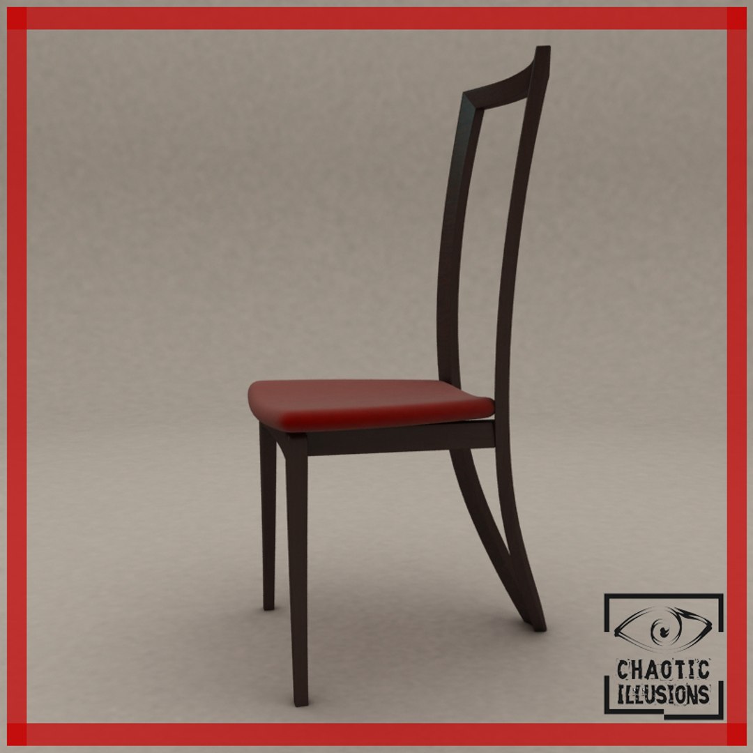3d Model 3 Legged Dining Chair