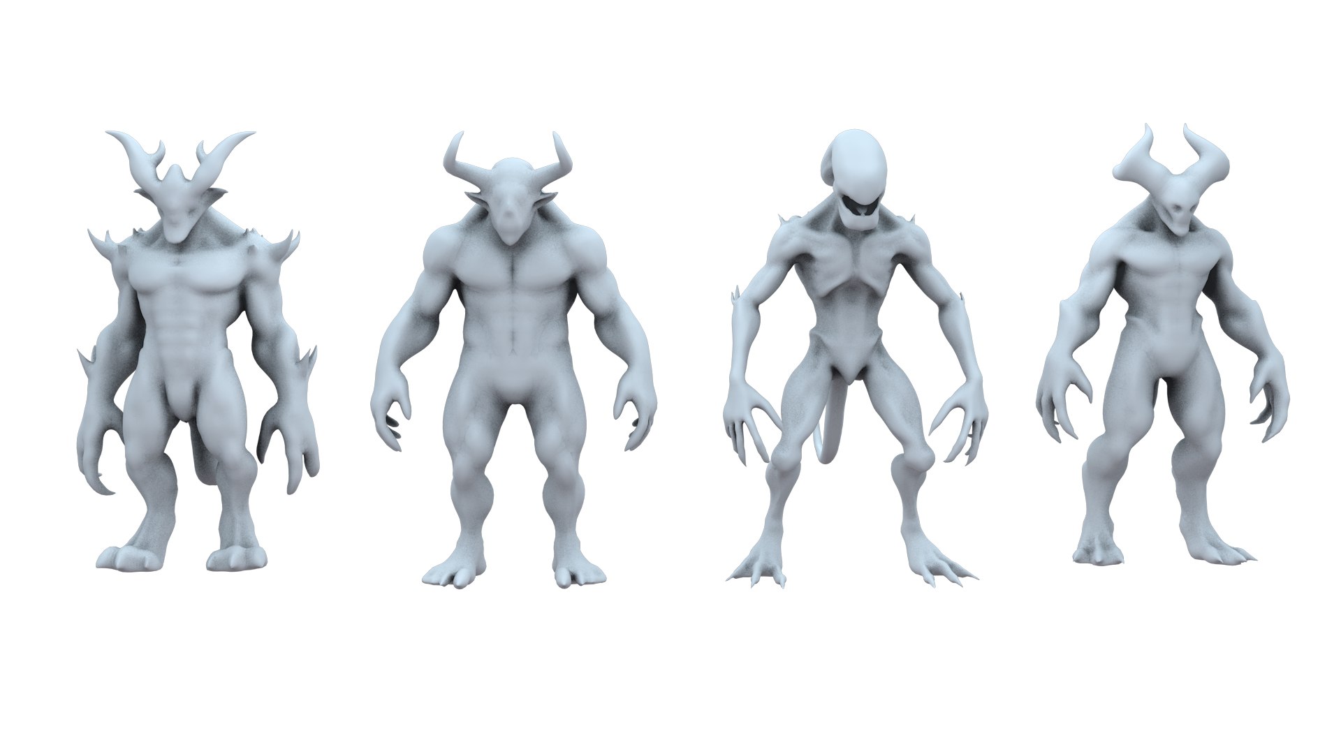 Monster Demon Base Mesh Kitblend Model - TurboSquid 2397938