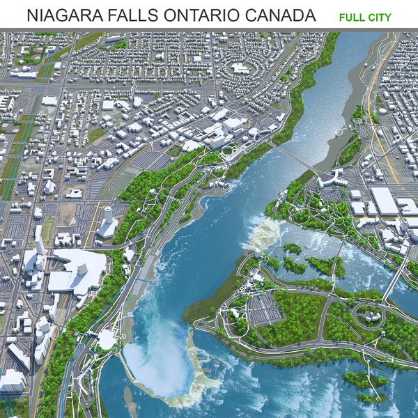 3D Niagara Falls Ontario Canada model - TurboSquid 2042519