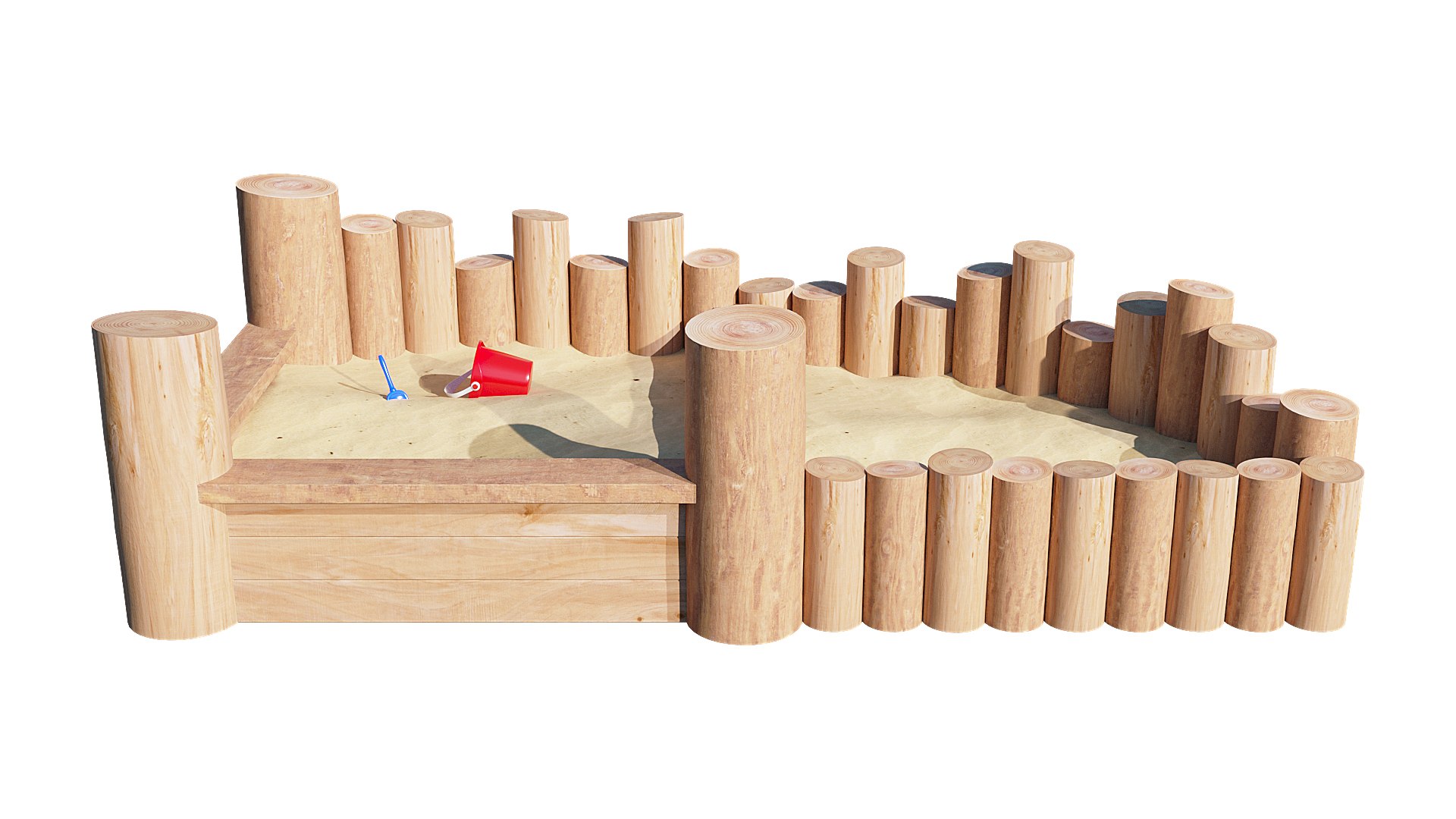 3D Sandbox Wood Sand Model - TurboSquid 1710096