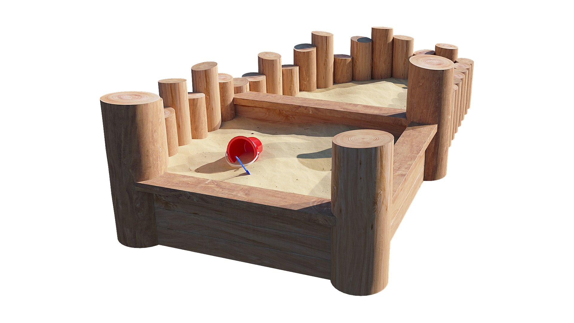 3D Sandbox Wood Sand Model - TurboSquid 1710096