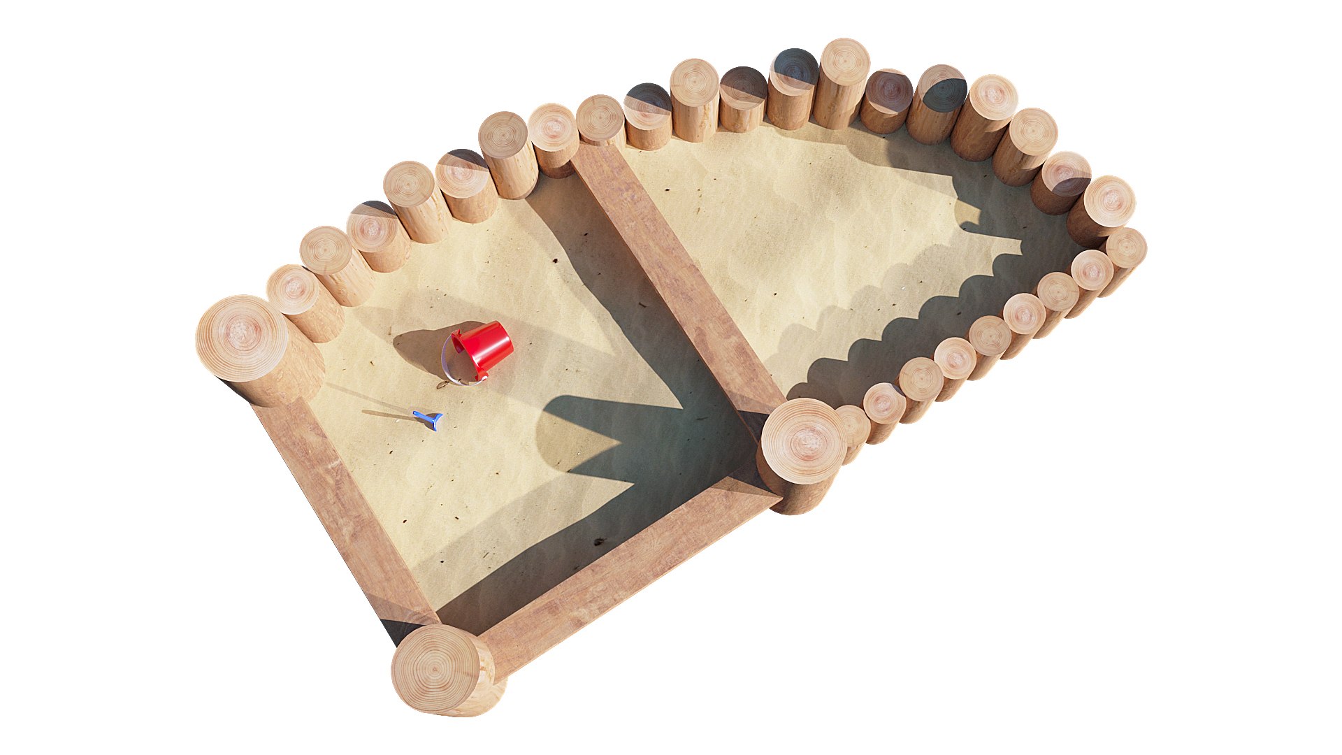 3D Sandbox Wood Sand Model - TurboSquid 1710096