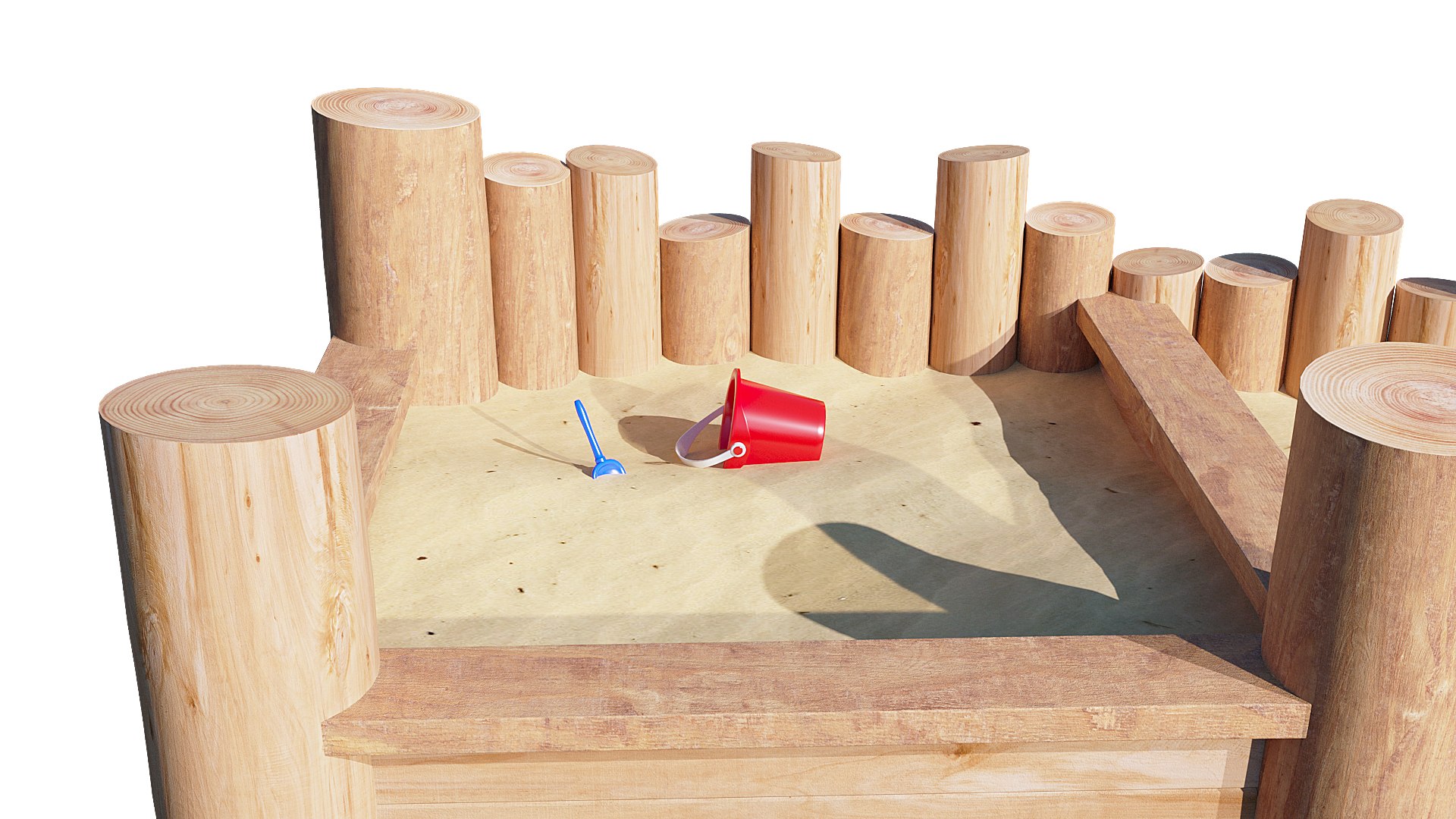 3D Sandbox Wood Sand Model - TurboSquid 1710096