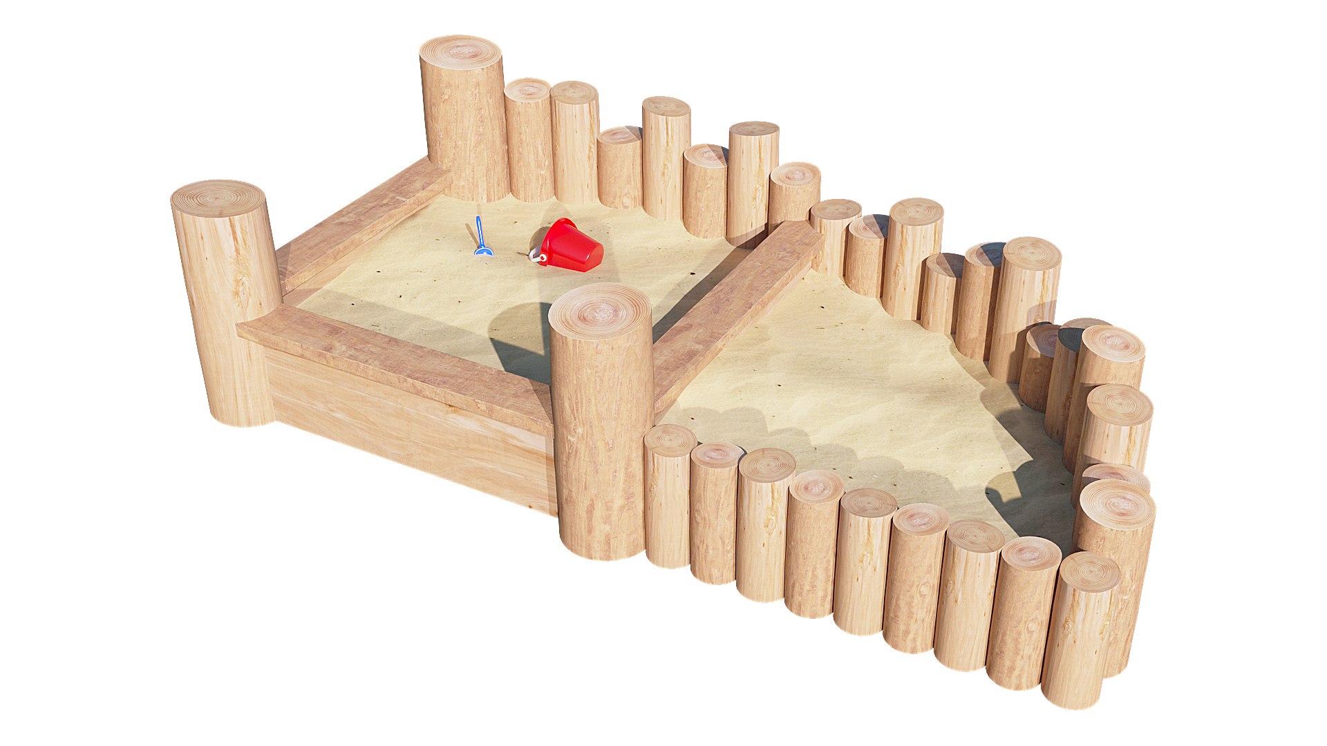 3D Sandbox Wood Sand Model - TurboSquid 1710096