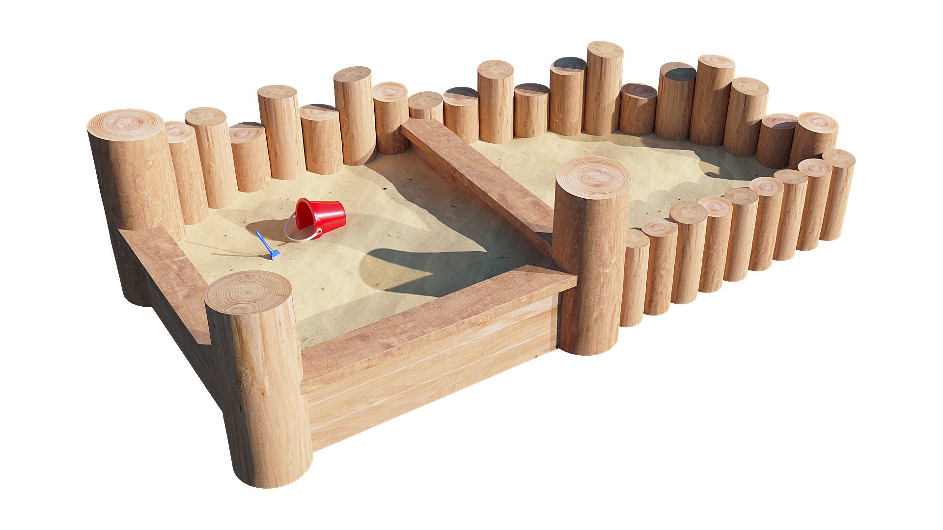 3D Sandbox Wood Sand Model - TurboSquid 1710096