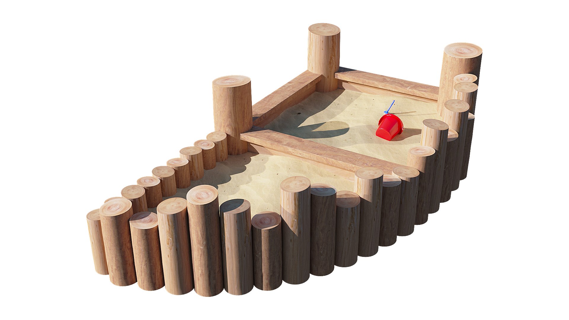 3D Sandbox Wood Sand Model - TurboSquid 1710096