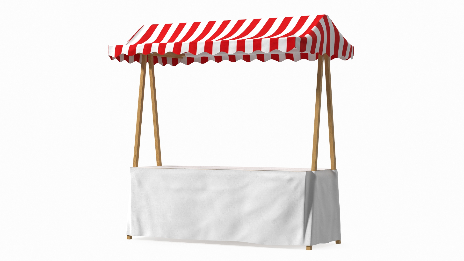 3D Wooden Market Stall With Cloth Model - TurboSquid 1919549