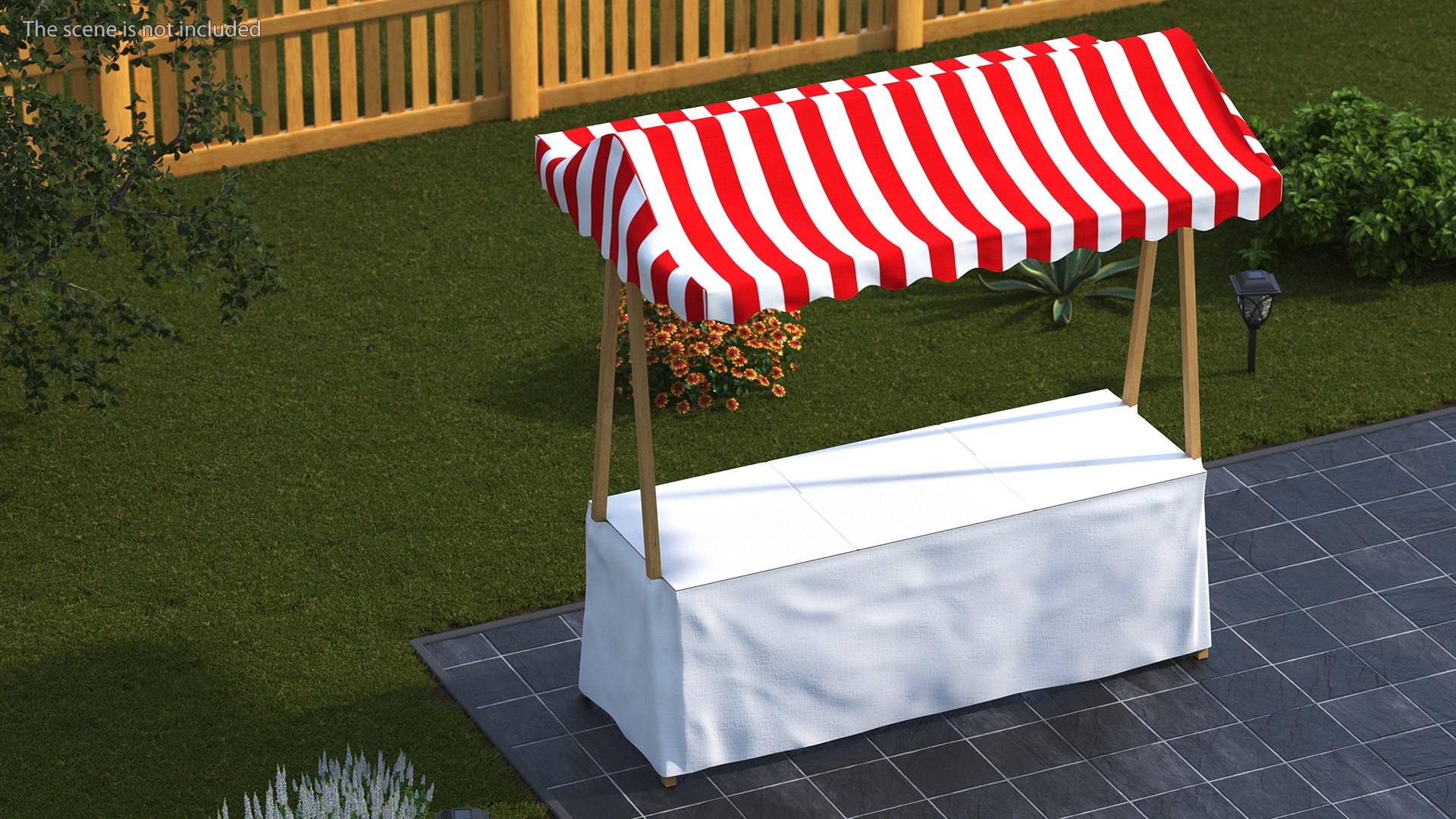 3D Wooden Market Stall With Cloth Model - TurboSquid 1919549