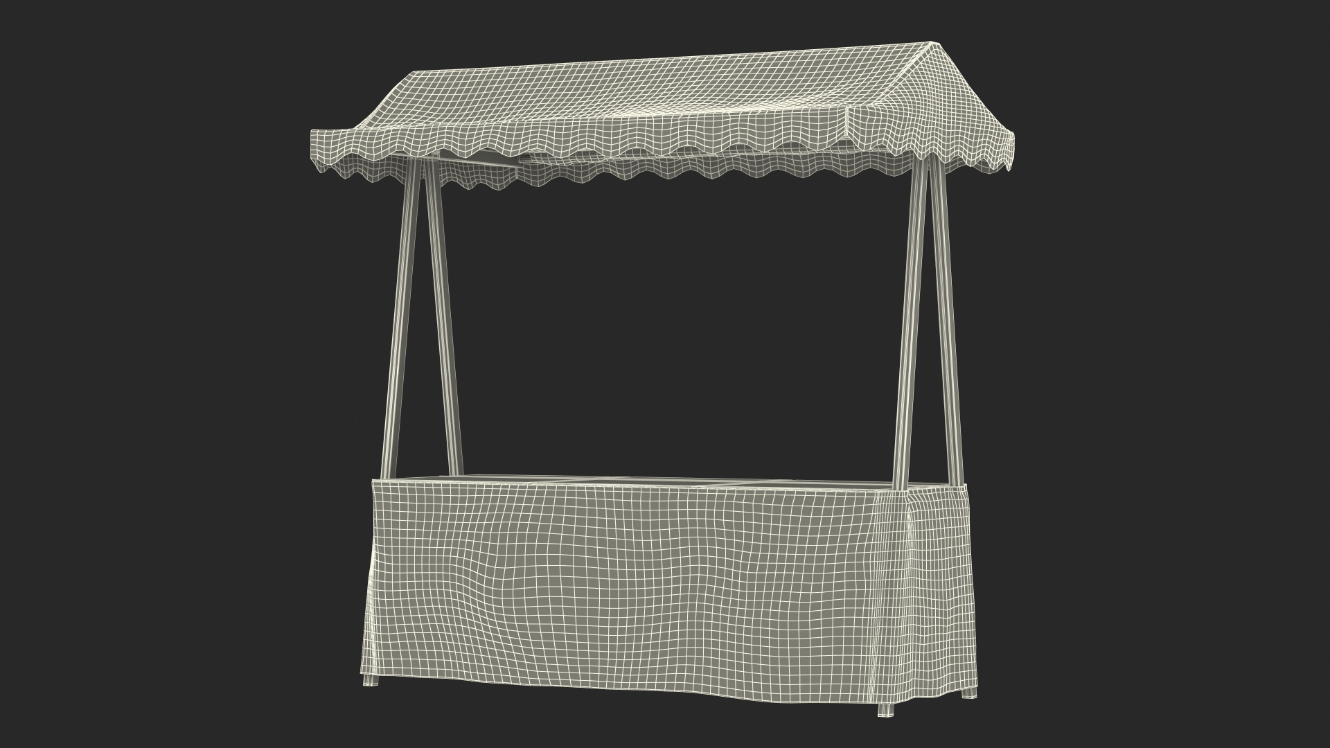 3D Wooden Market Stall With Cloth Model - TurboSquid 1919549
