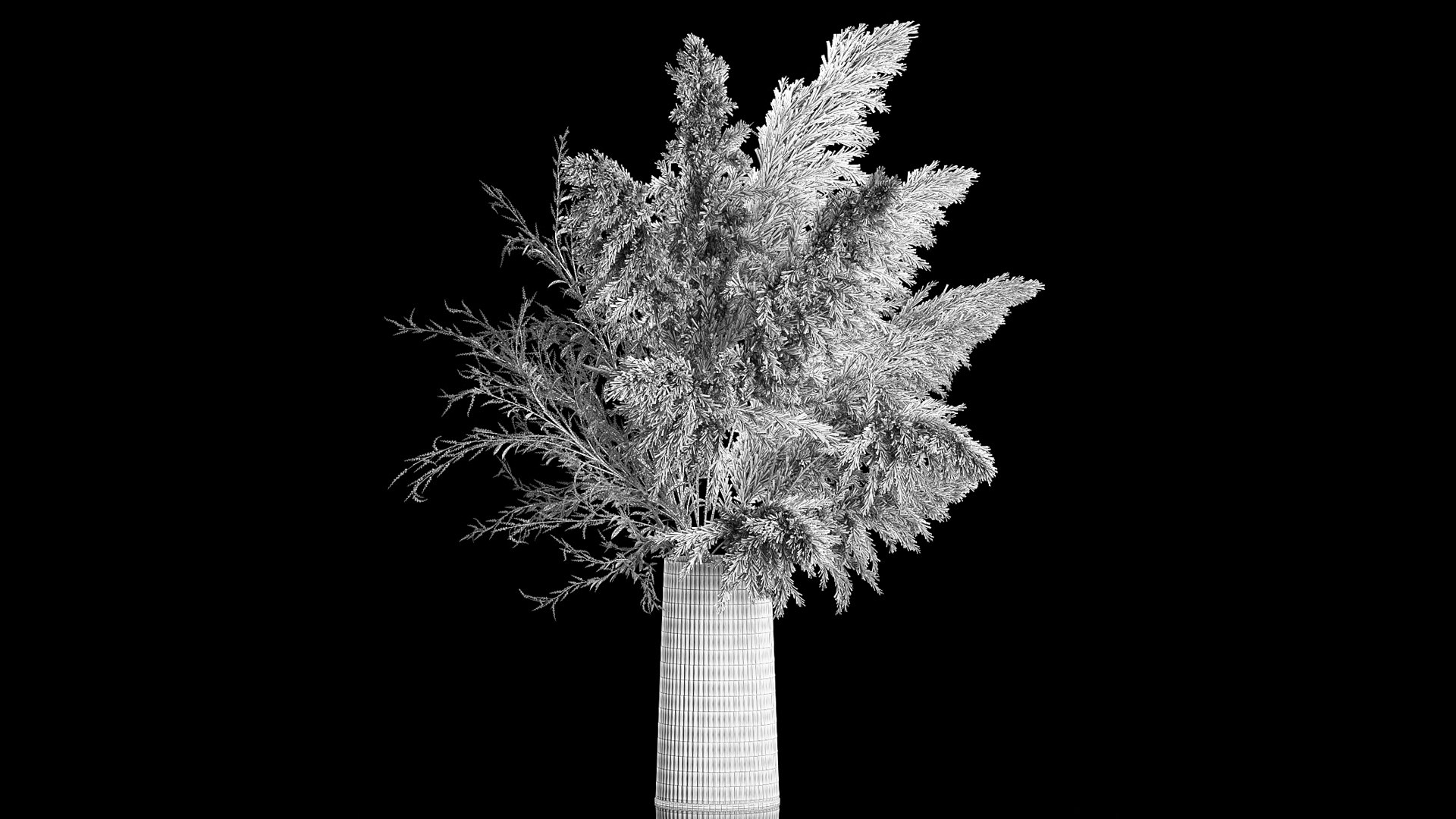Bouquet Of Pampas Grass In A Vase Dried Flowers 3D - TurboSquid 1893989