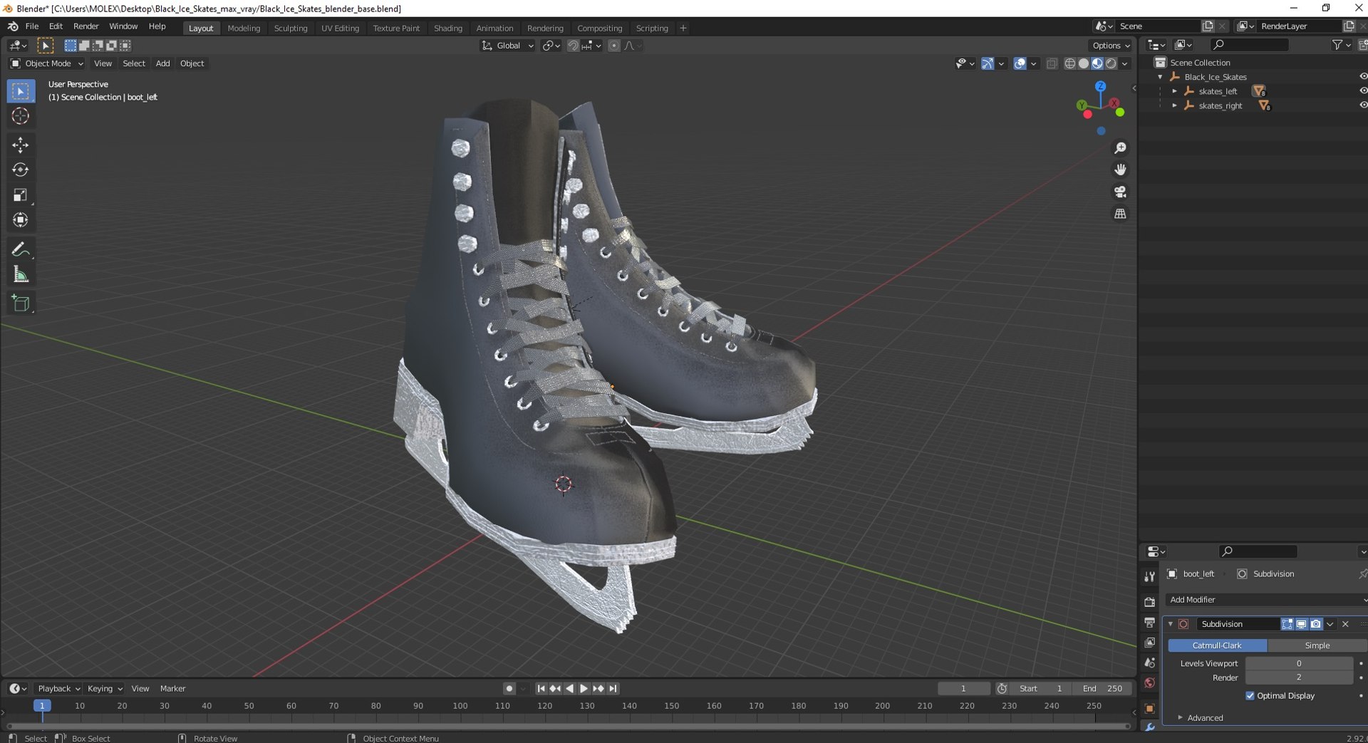 Black Ice Skates 3D - TurboSquid 2127778