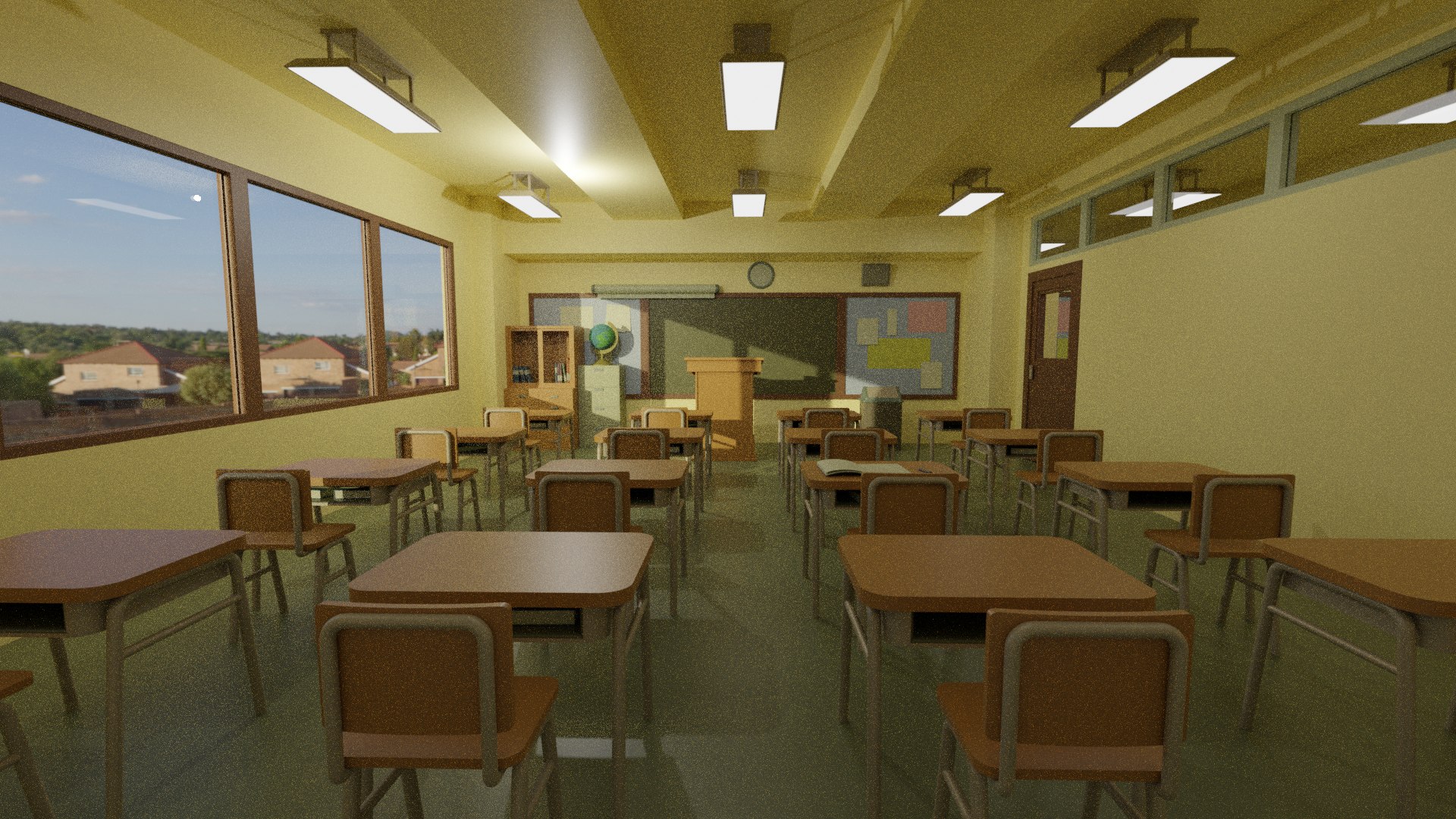 Anime Classroom Model - TurboSquid 1733560